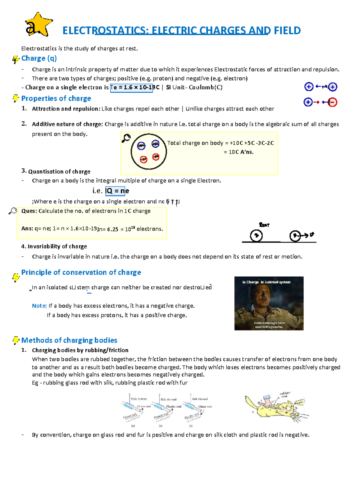 Chapter 1 Electric Charges and Fields - ELECTROSTATICS: ELECTRIC CHARGES AND FIELD ͚In an ...