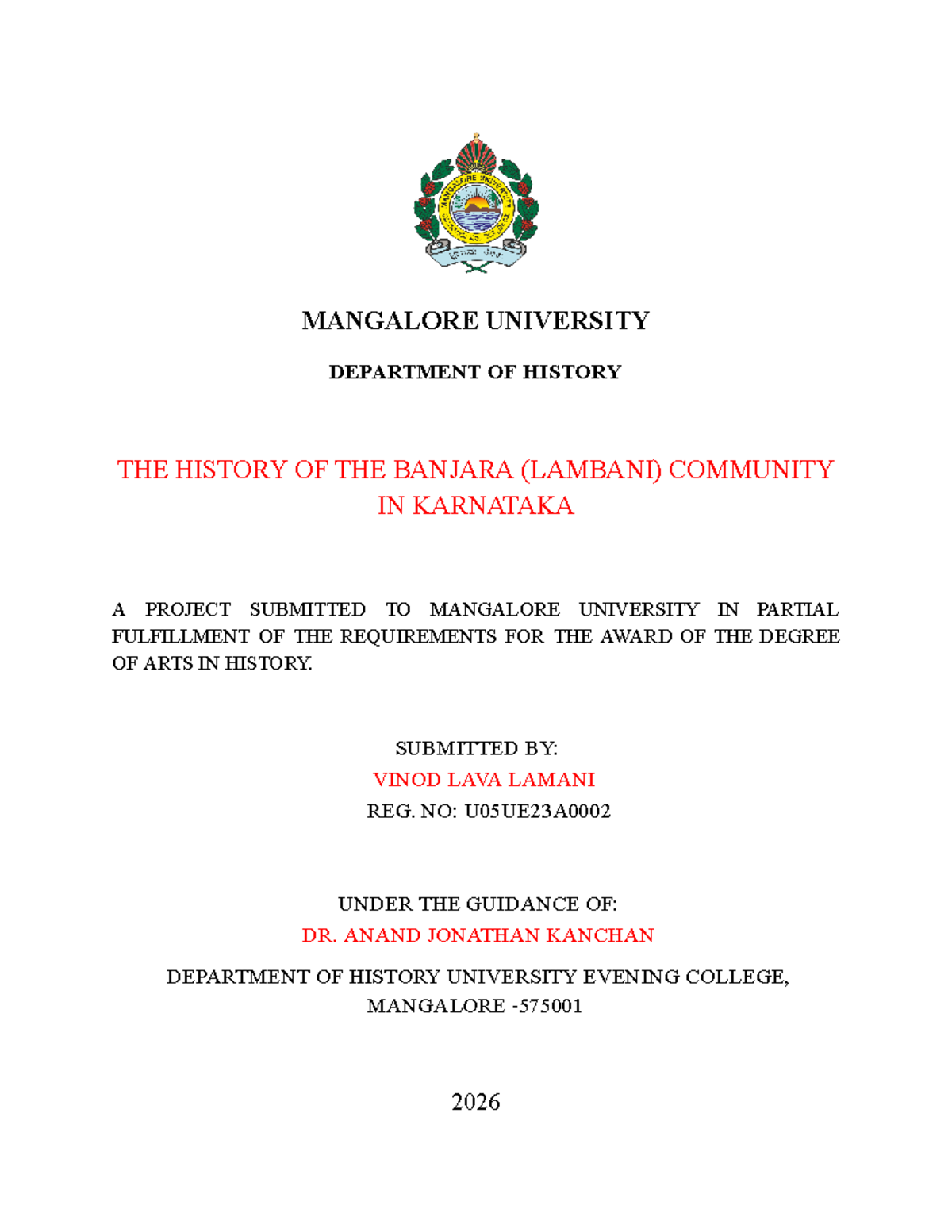 HIST 2026: The Banjara (Lambani) Community in Karnataka - A Historical ...