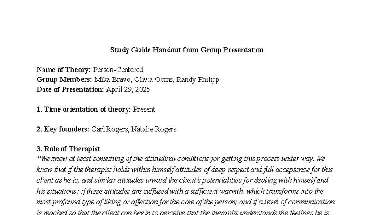 Person-Centered Therapy (PCT) Study Guide: Key Concepts & Techniques ...