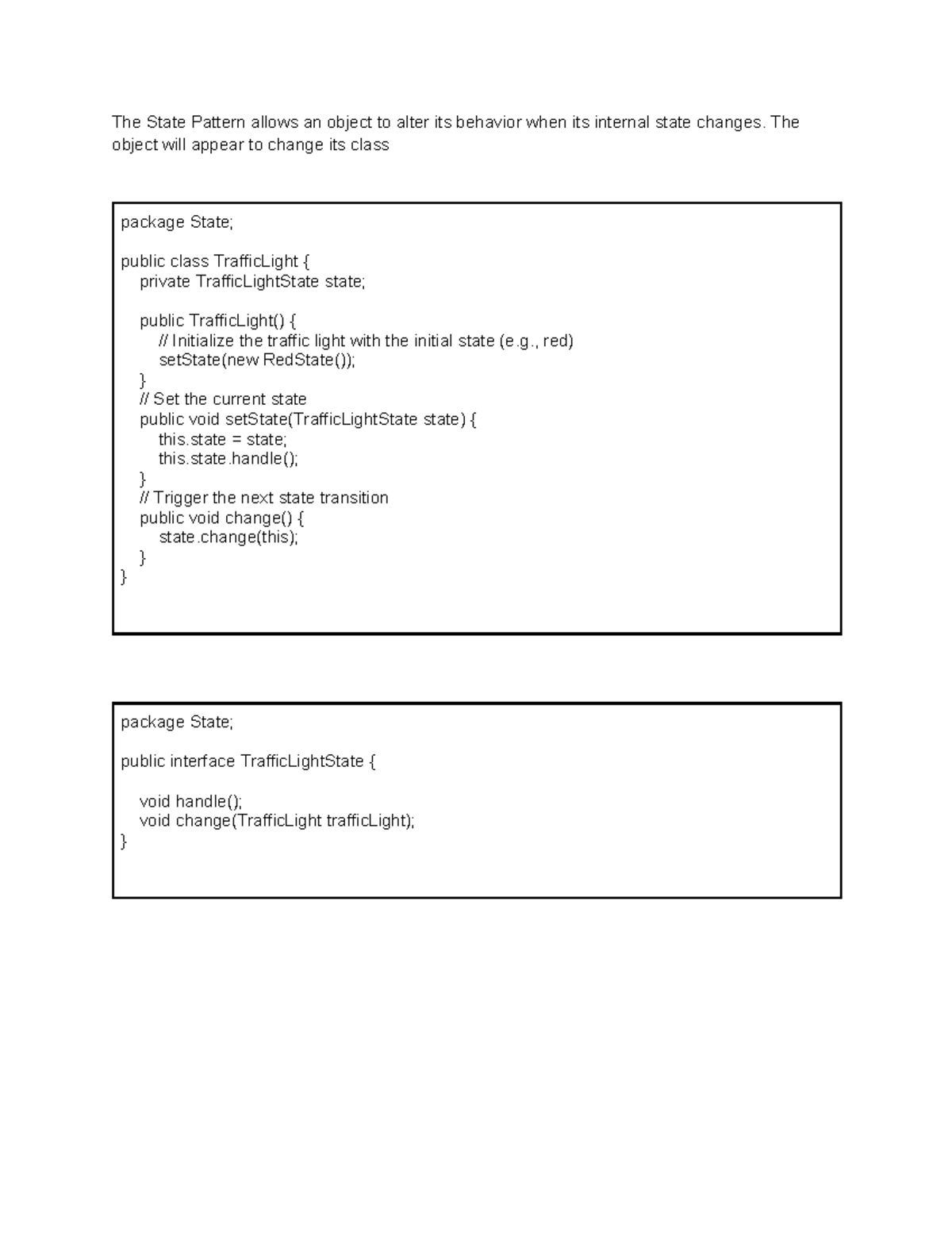 State Pattern Implementation in Traffic Light System (CS101) - Studocu
