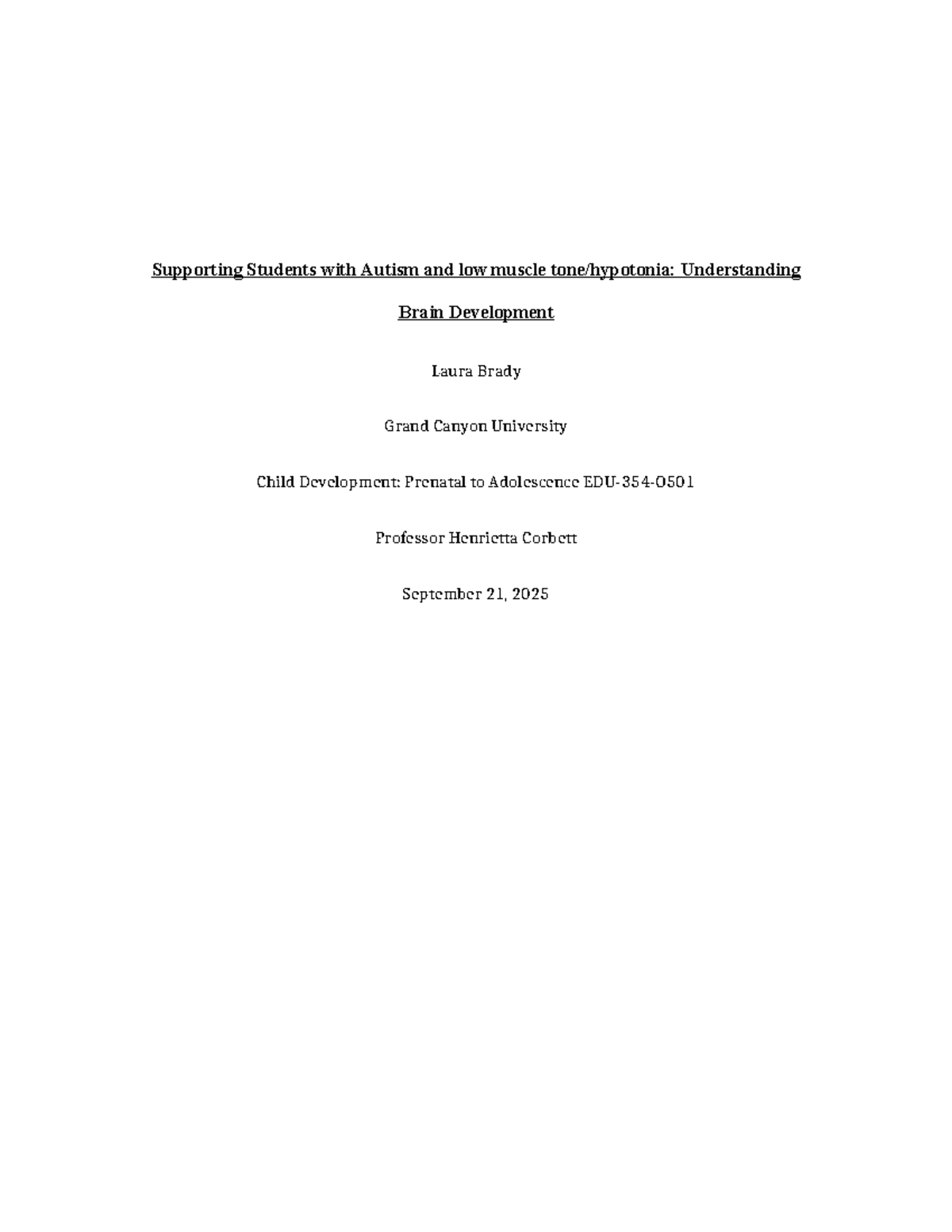 Biological & Physical Development Scenarios Assignment (CHD-101) - Studocu