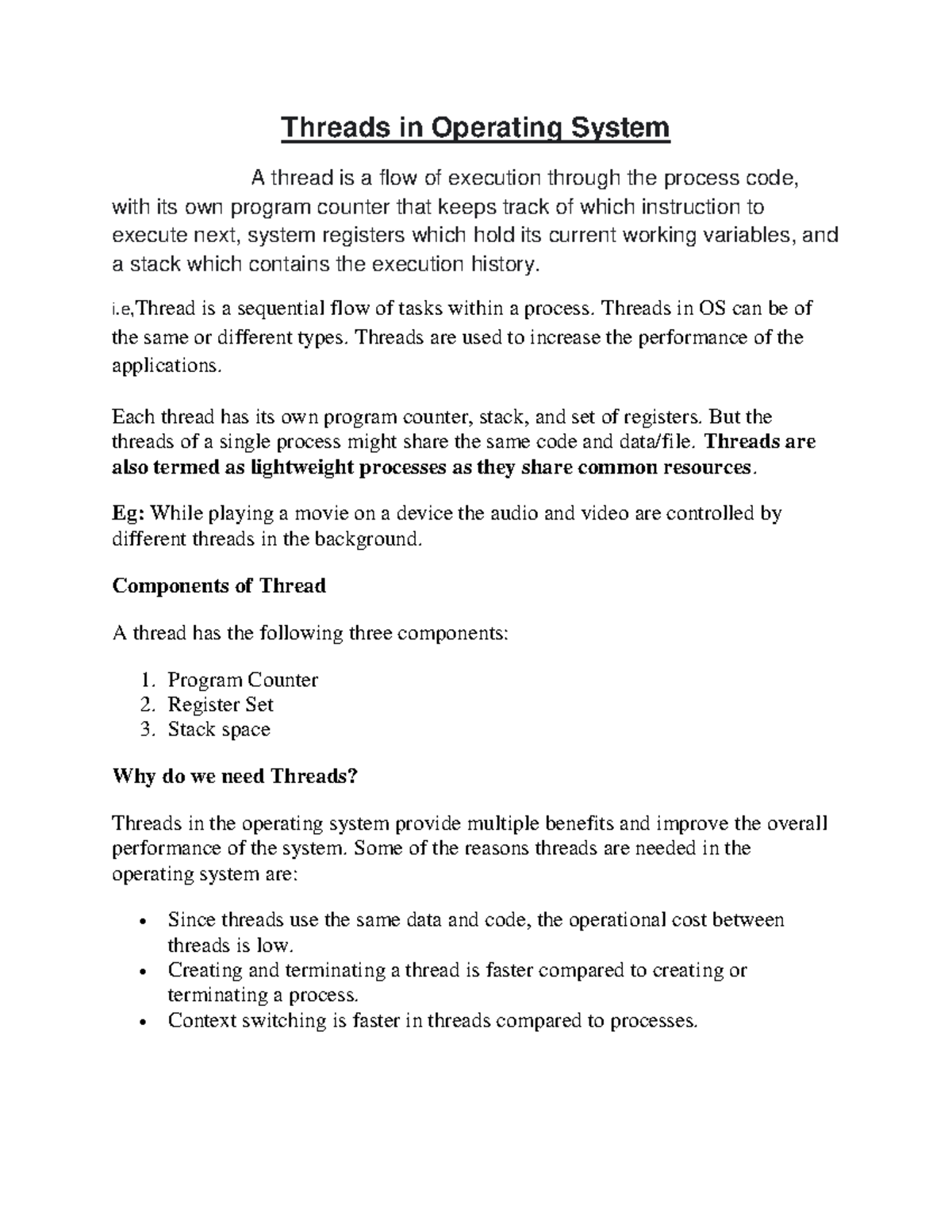 Operating System (OS) Concepts: Understanding Threads and Their ...