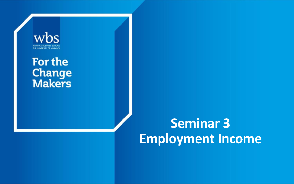 Seminar 3 employment income solutions wbslive - Seminar 3 Employment ...