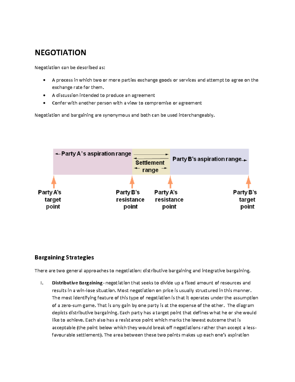 Negotiation - NEGOTIATION Negotiation can be described as: A process in ...