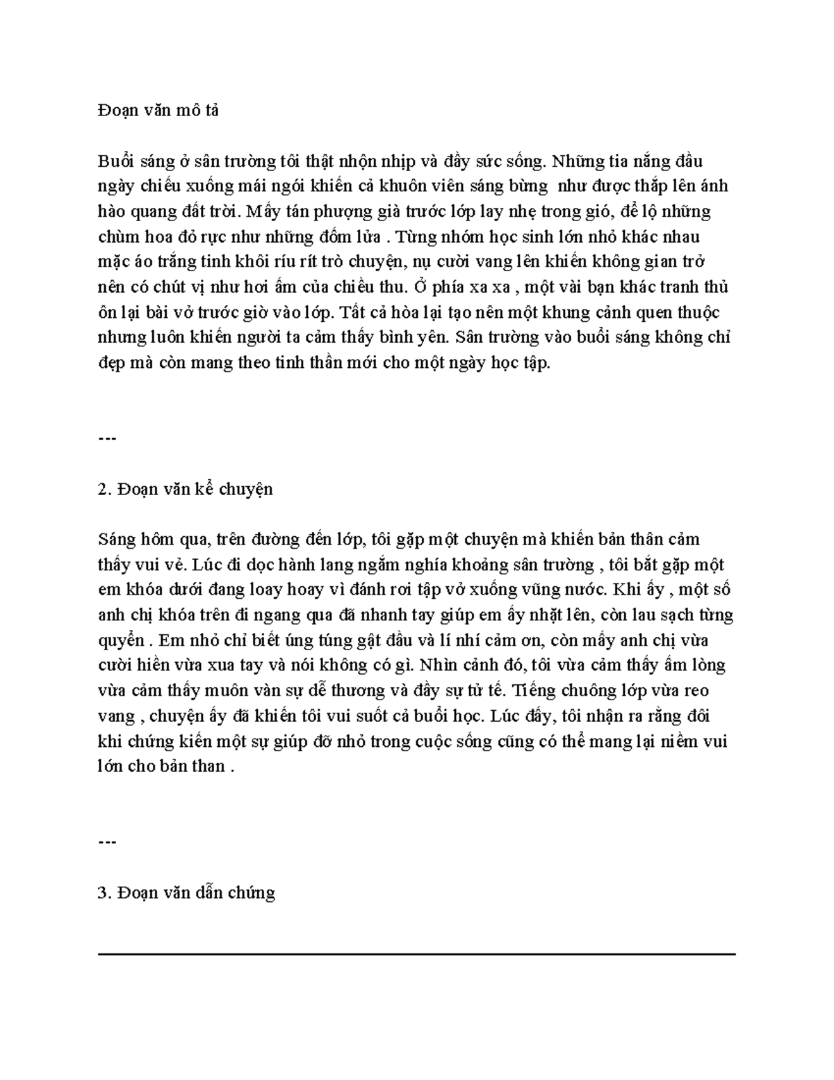 Đoạn văn mô tả về Buổi sáng nhộn nhịp ở sân trường - Studocu
