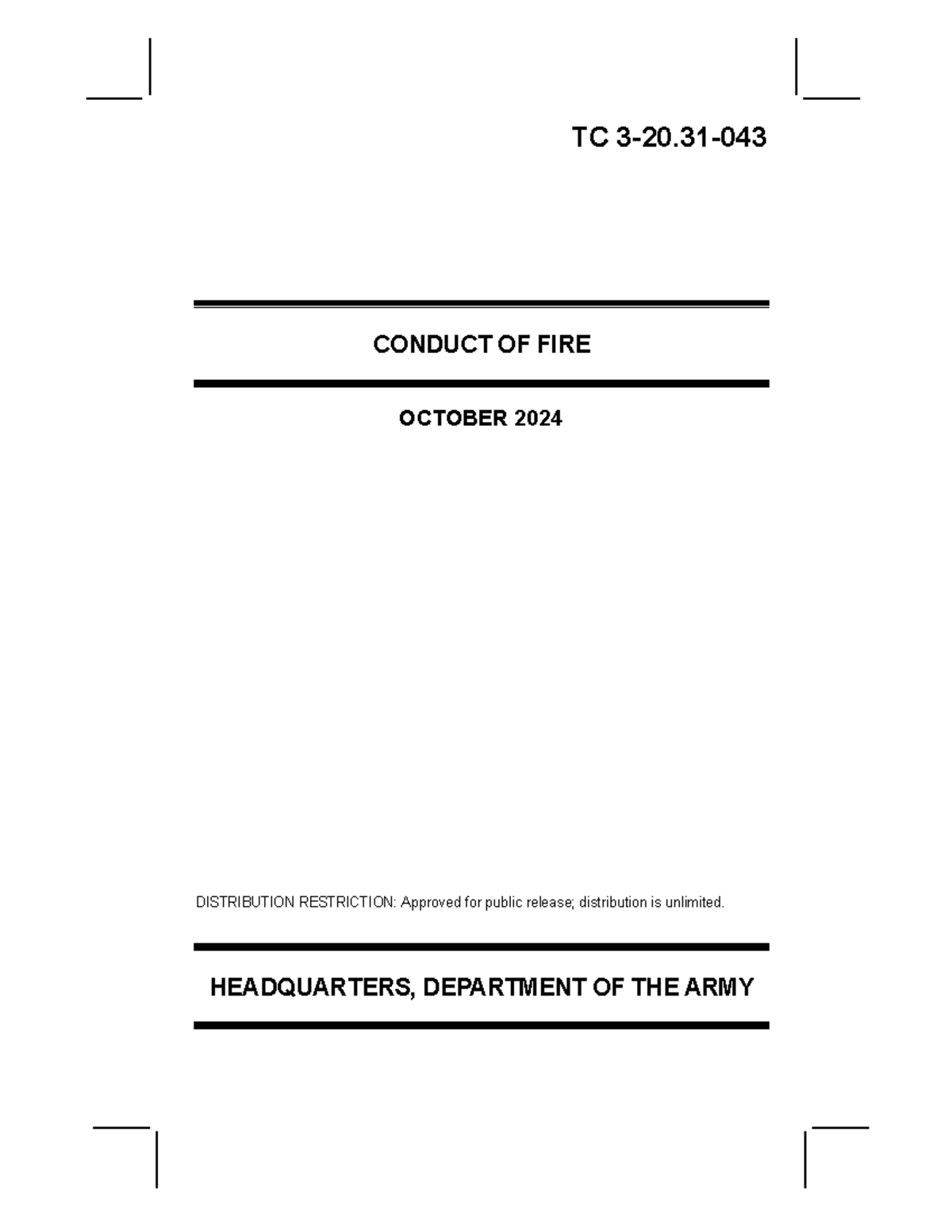 TC 3-20 Conduct of Fire: Standardized Engagement Procedures - Studocu