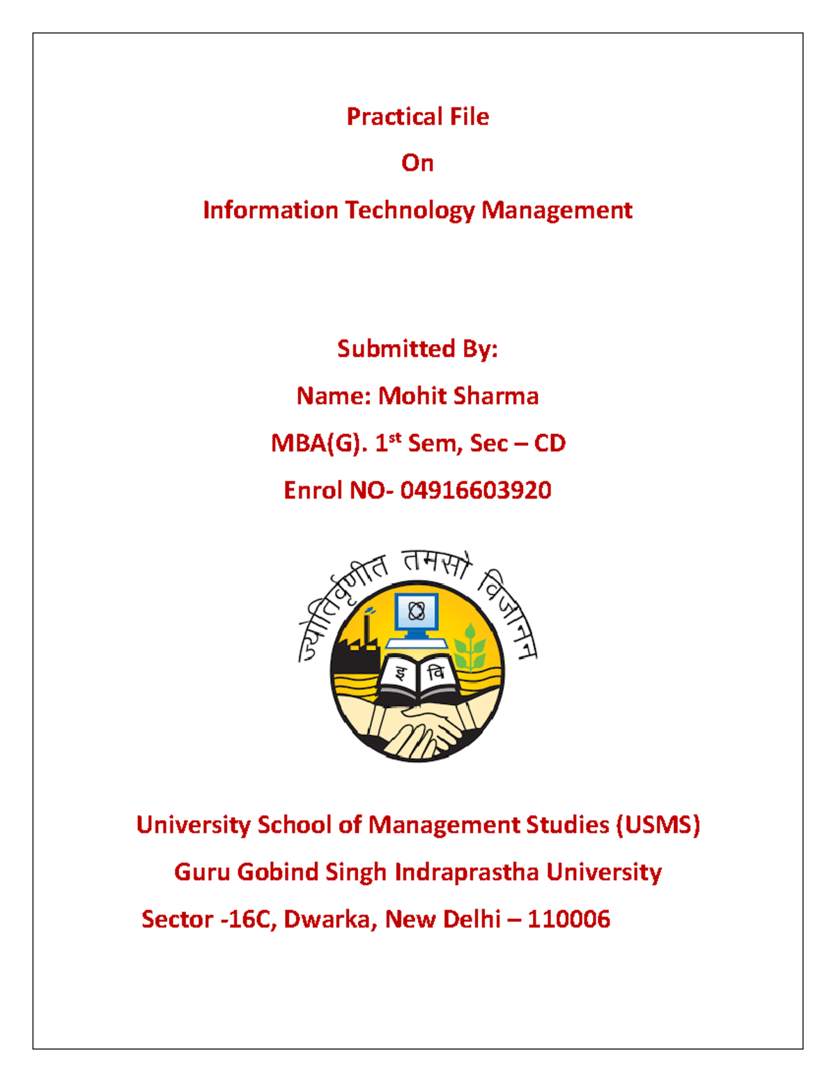 Final itm lab file - itm lab file - Practical File On Information ...