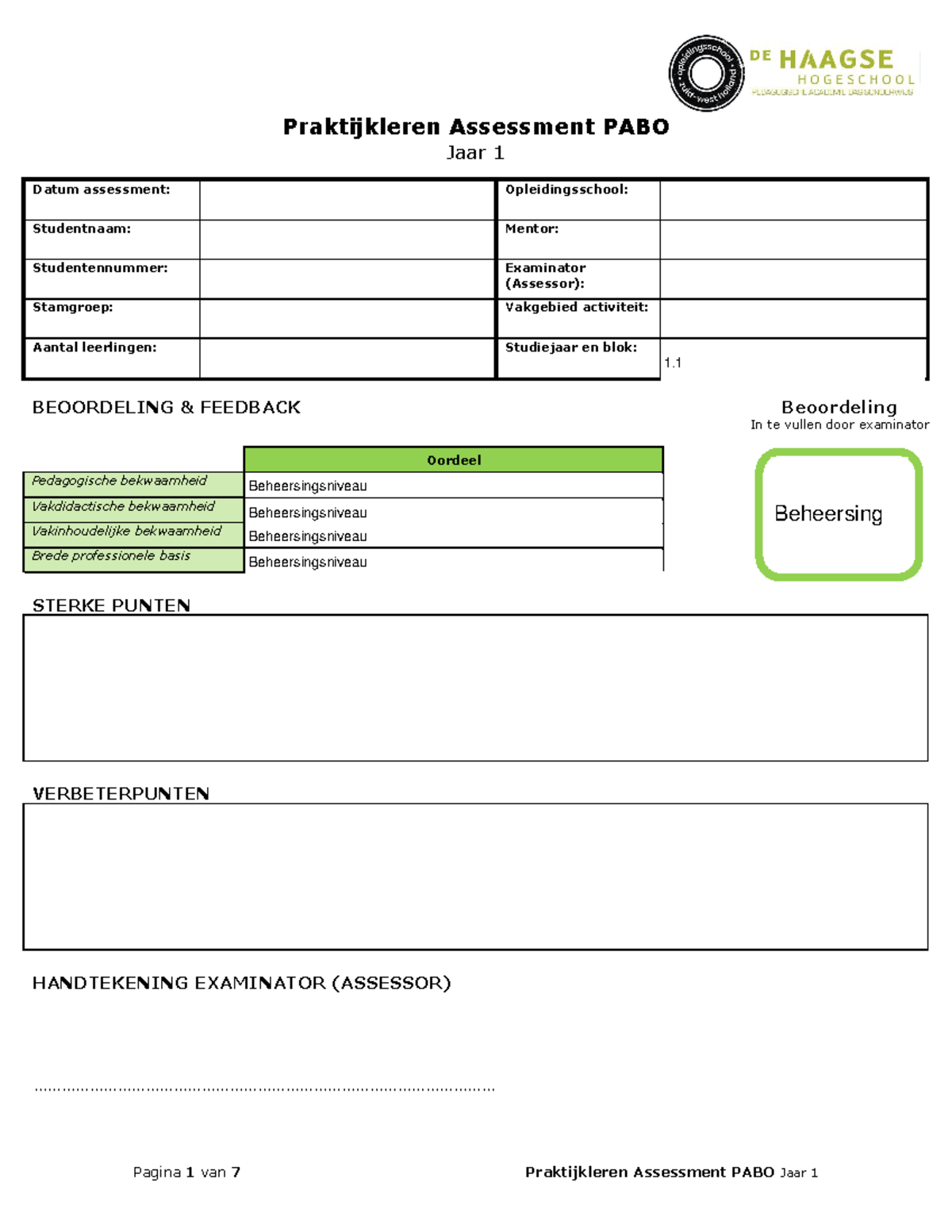Praktijkleren Assessment Jaar 1 PABO - Beoordeling en Feedback ...