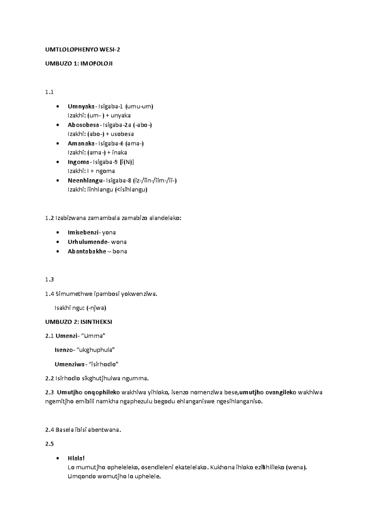 Umtlolophenyo WESI 2: Isigaba-1 to 9 Izifundo Ngezimfuno Zokufunda ...