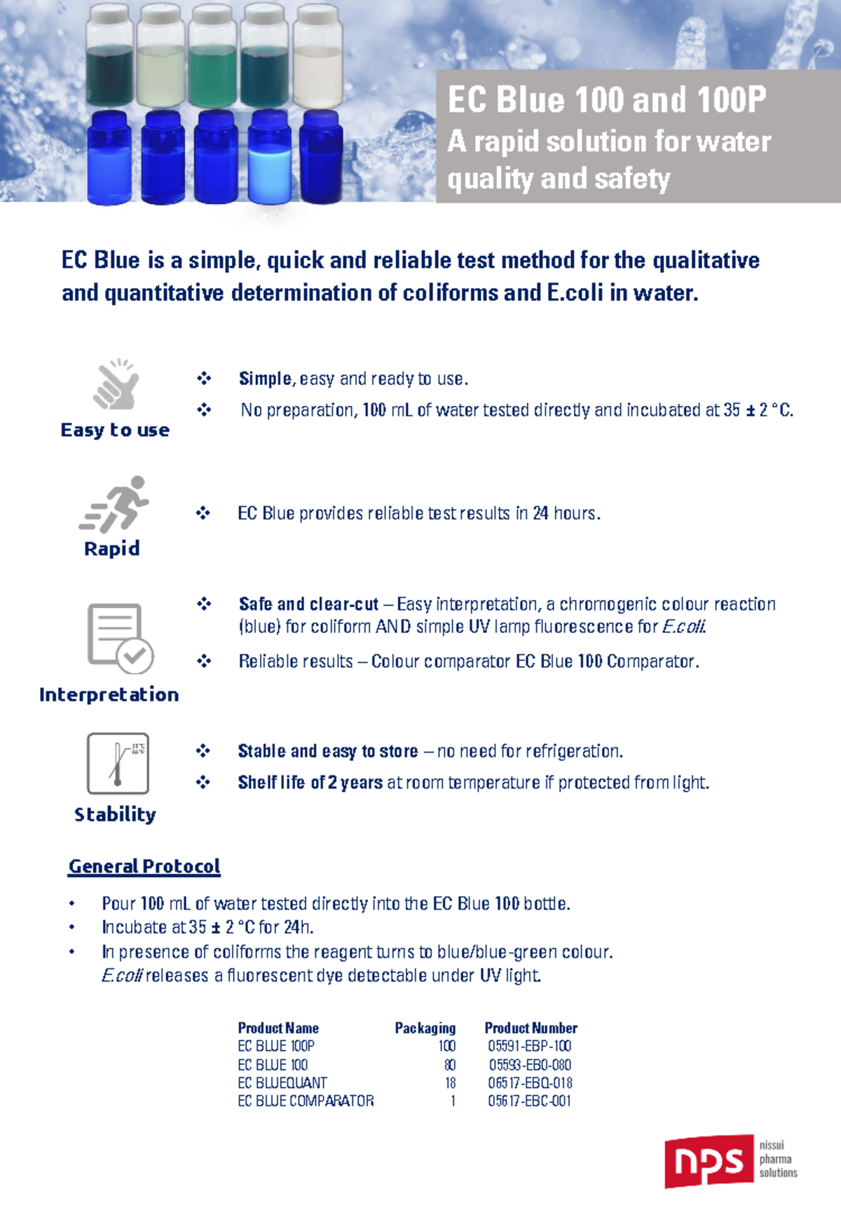 EC Blue 100 & 100P: Rapid Water Quality Testing Guide - Studocu