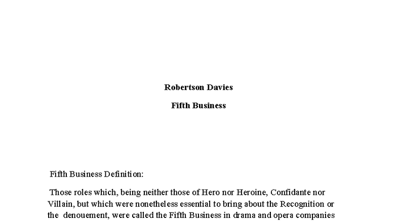 Robertson Davies' Fifth Business: Key Themes and Analysis - Studocu