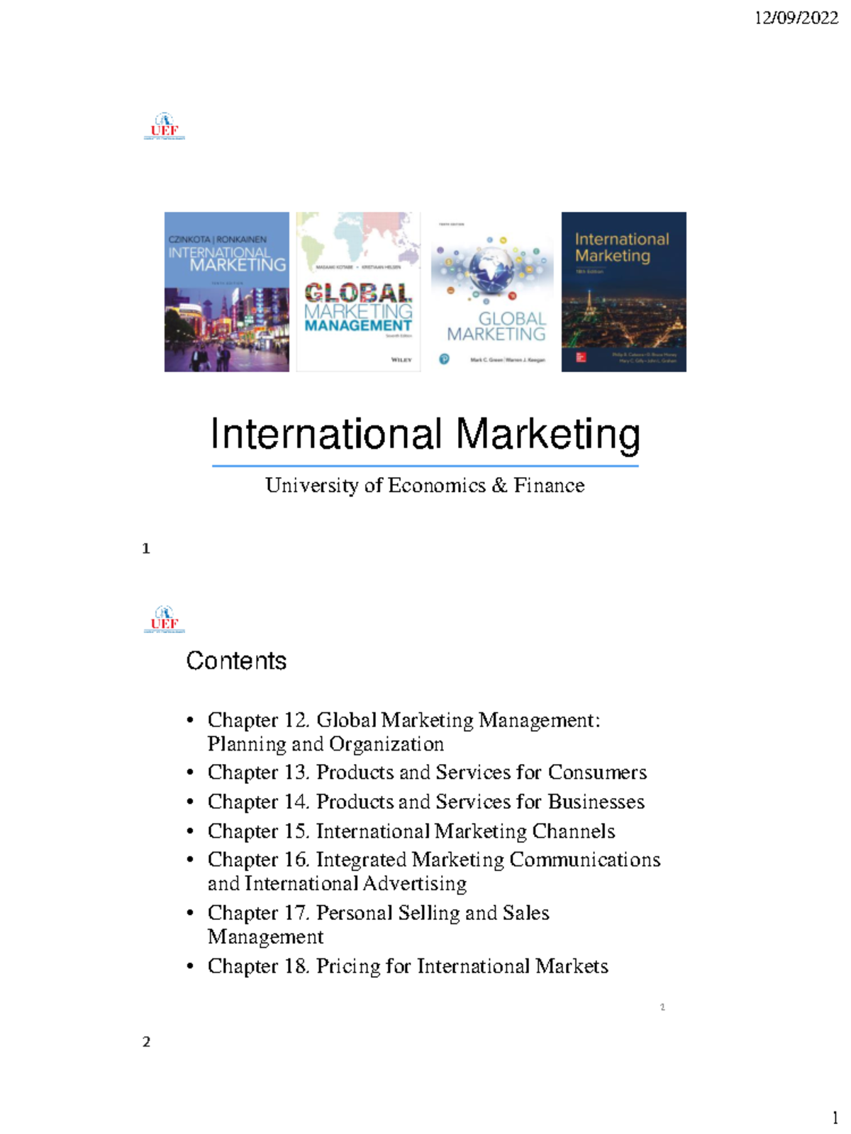 IM Lecture 4 Developing Global Marketing Strategy - International ...