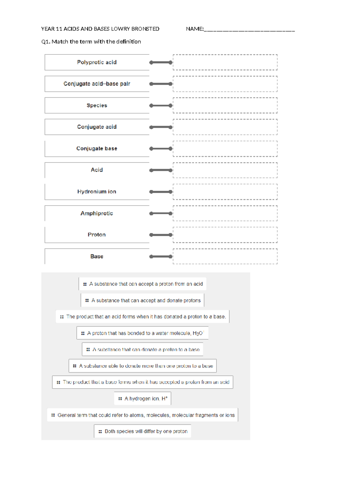 YEAR 11 ACIDS AND BASES LOWRY-BRONSTED Q&A Solutions - Studocu