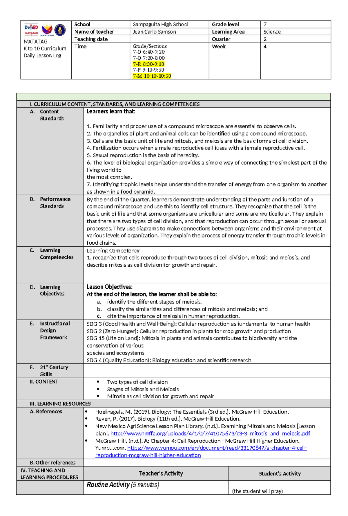 Q2 science-7 lesson-4 day 4 Week 4 - MATATAG K to 10 Curriculum Daily ...