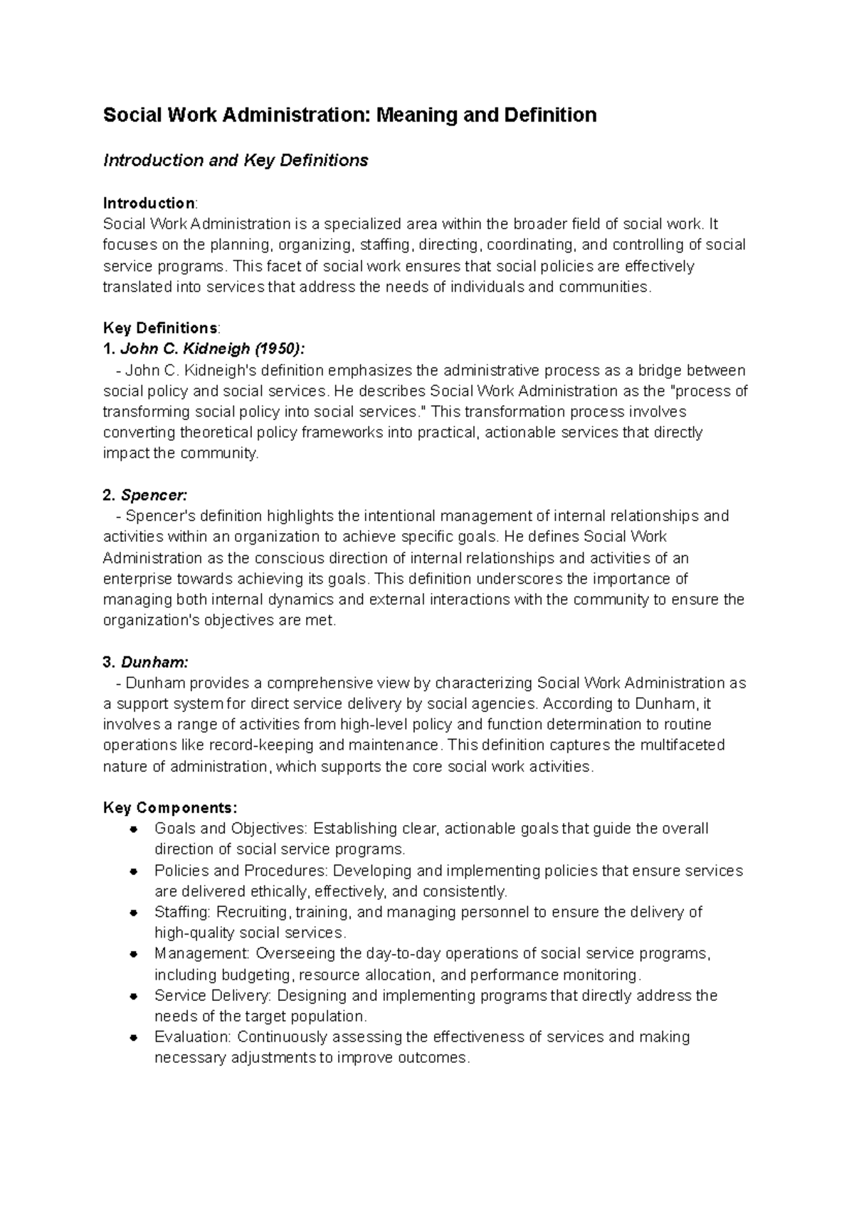 Social work administration - It focuses on the planning, organizing ...