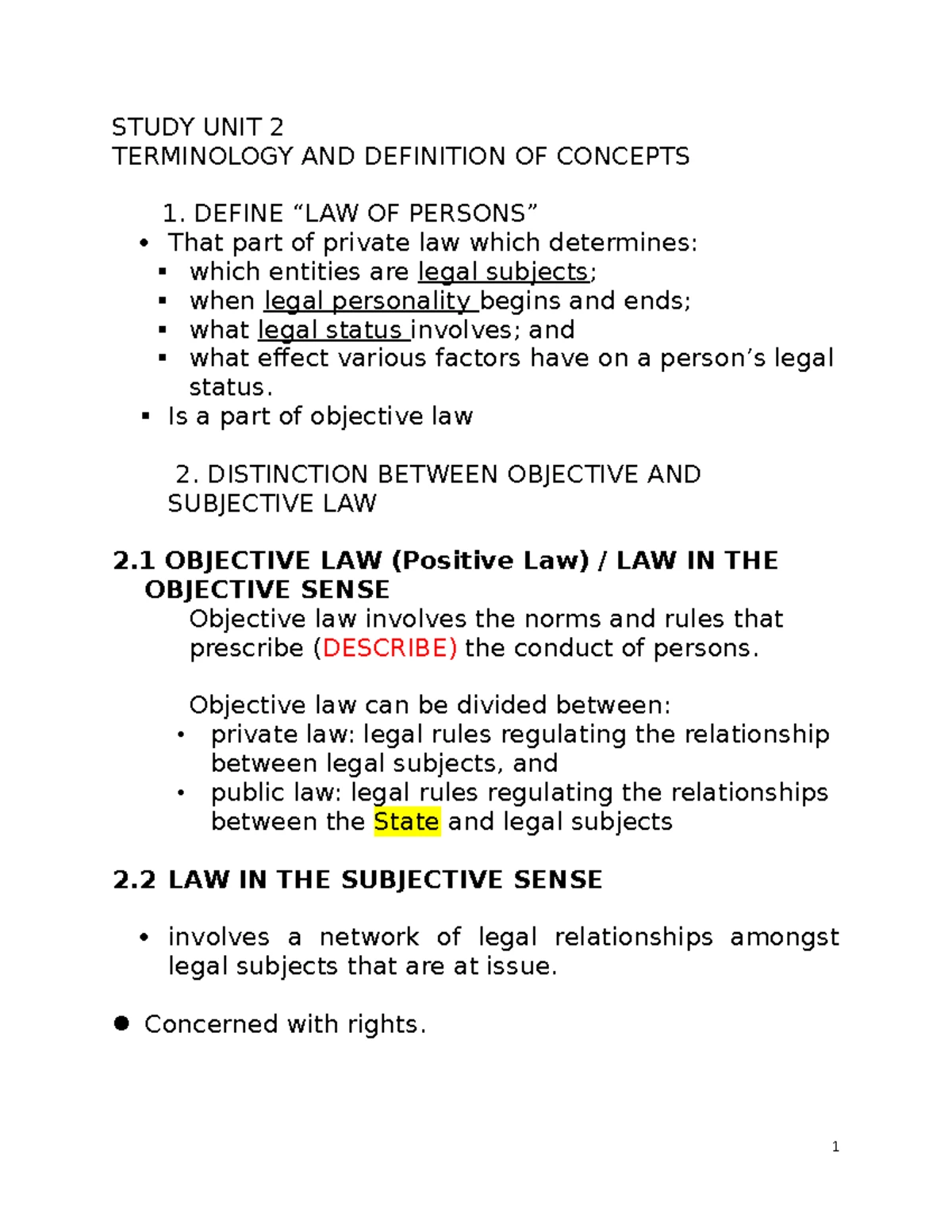 LOP100 Study UNIT 3 - Law of Persons unit 3 - STUDY UNIT 3: THE ...