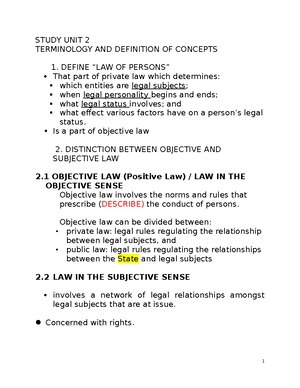 LOP100 Study UNIT 3 - Law of Persons unit 3 - STUDY UNIT 3: THE ...