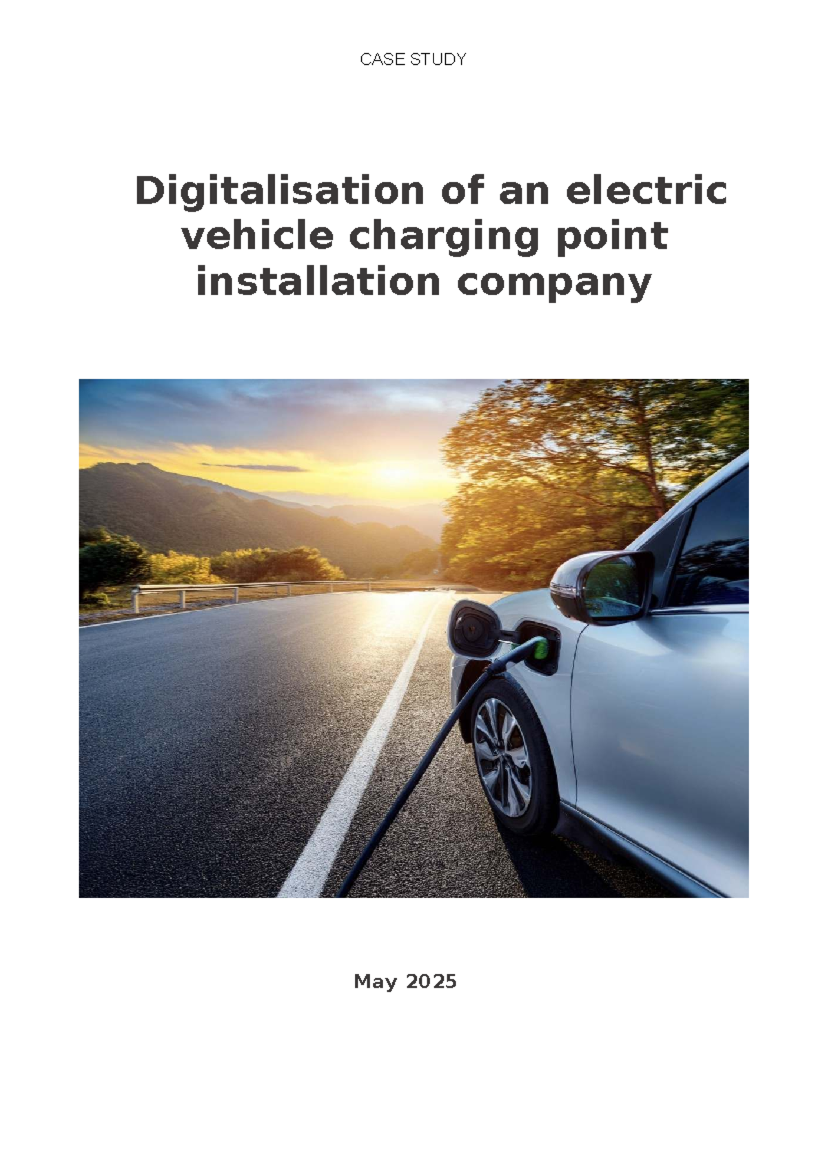 CASE STUDY EV Charging Solutions: Digital Transformation Insights - Studocu