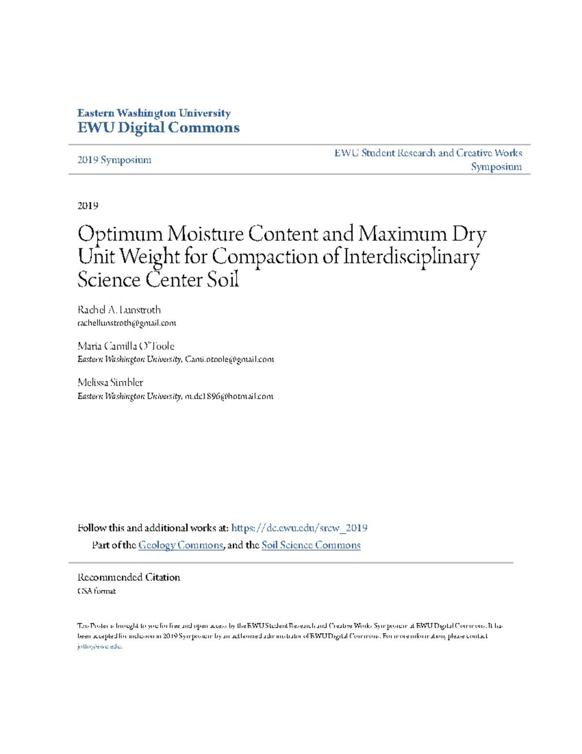 Optimum Moisture Content & Max Dry Weight for Compaction of ISC Soil ...