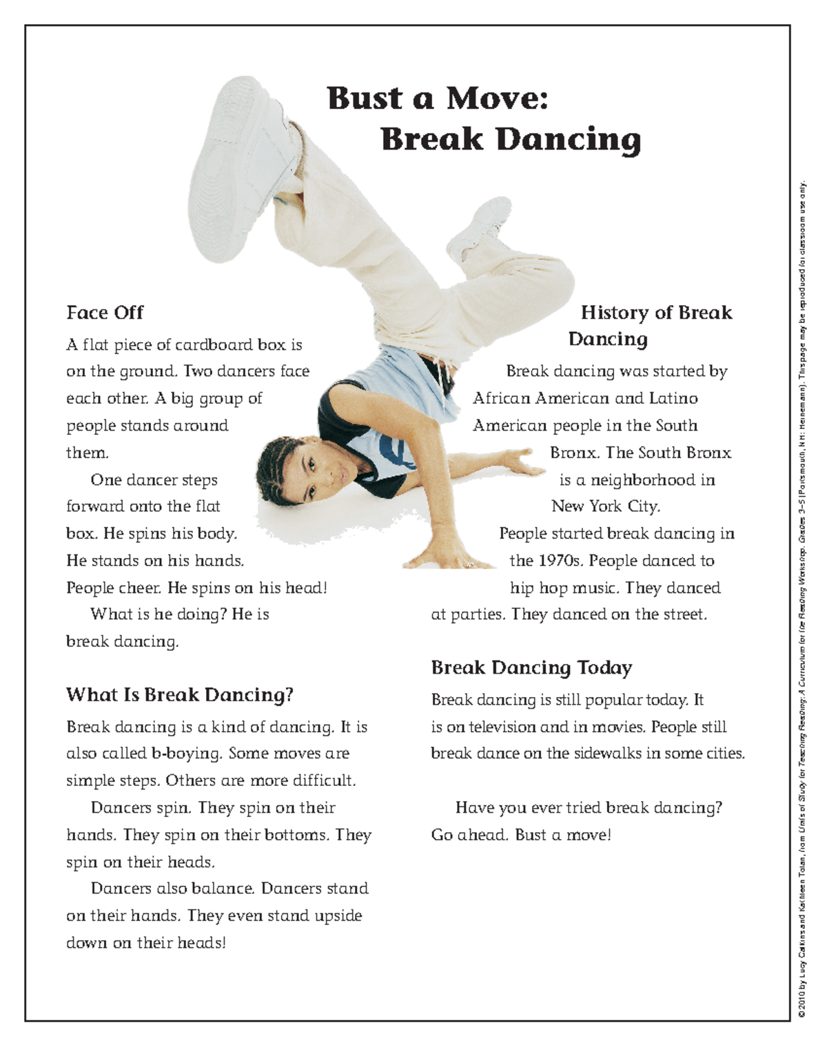 RUOS article break Dancing 3 - © 2010 by Lucy Calkins and Kathleen ...