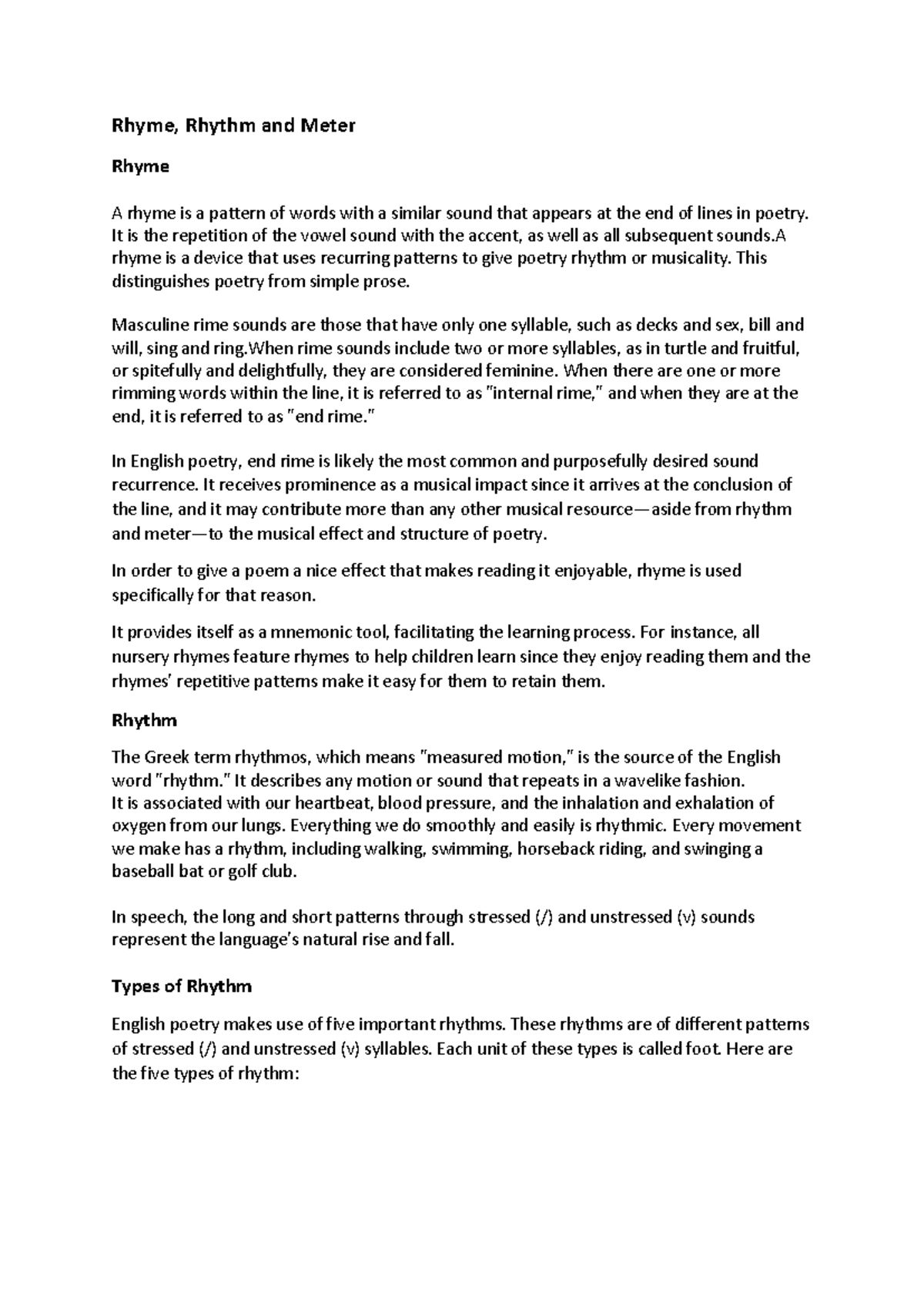 Rhyme, Rhythm, and Meter: An In-Depth Analysis of Poetic Structures ...