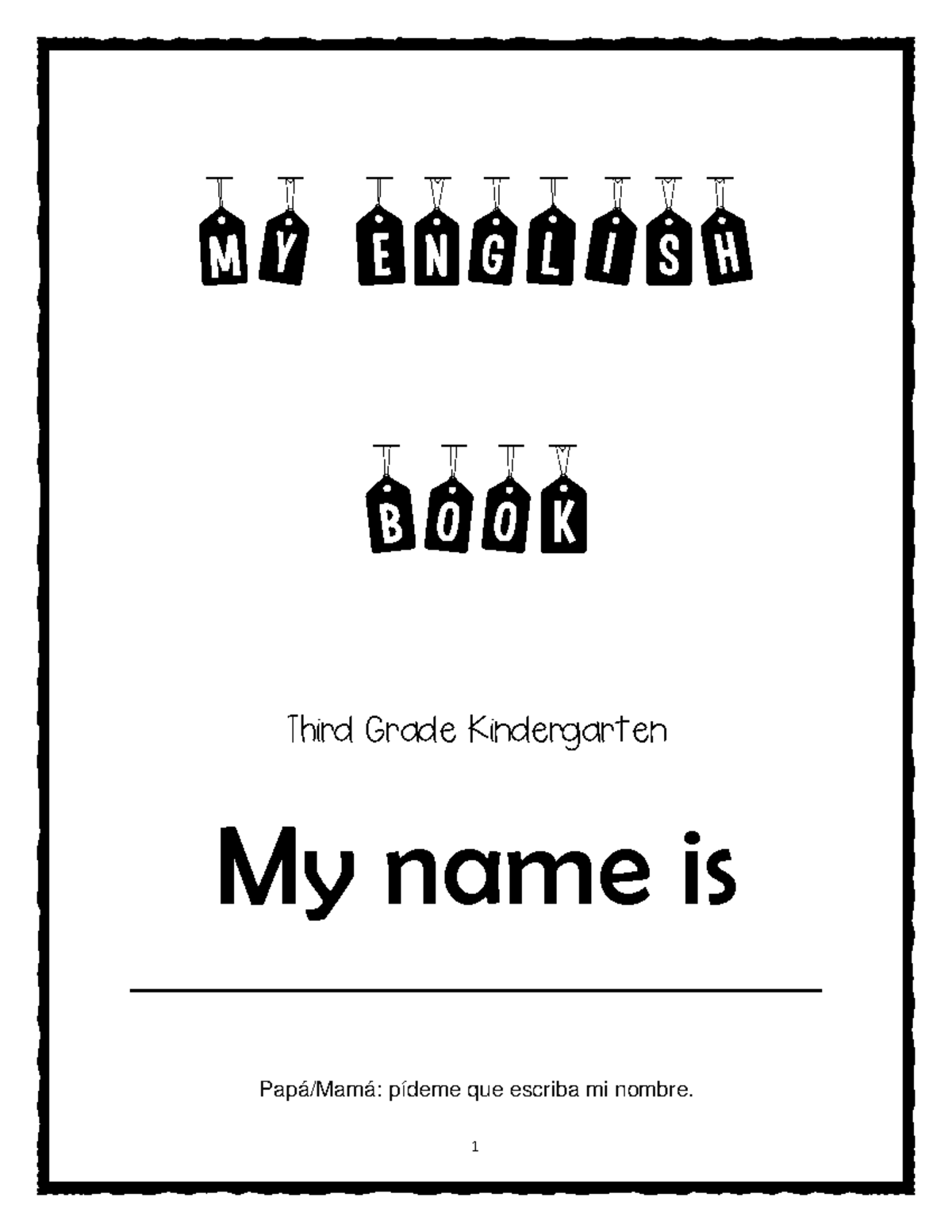 MY English Book: Activities for 3rd Grade Kindergarten - Studocu