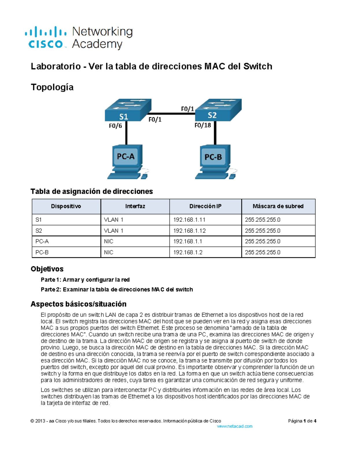 7.3.7 Laboratorio - Visualización de la Tabla de Direcciones MAC del ...
