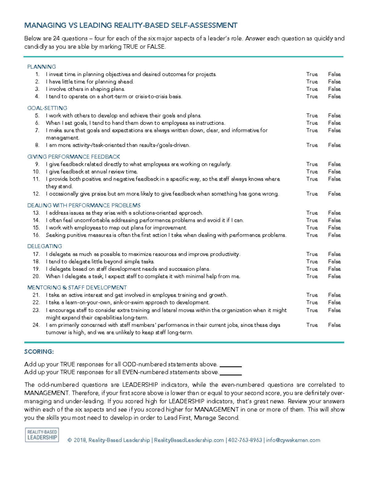 Managing vs Leading Self Assessment: A Leadership Evaluation Tool - Studocu