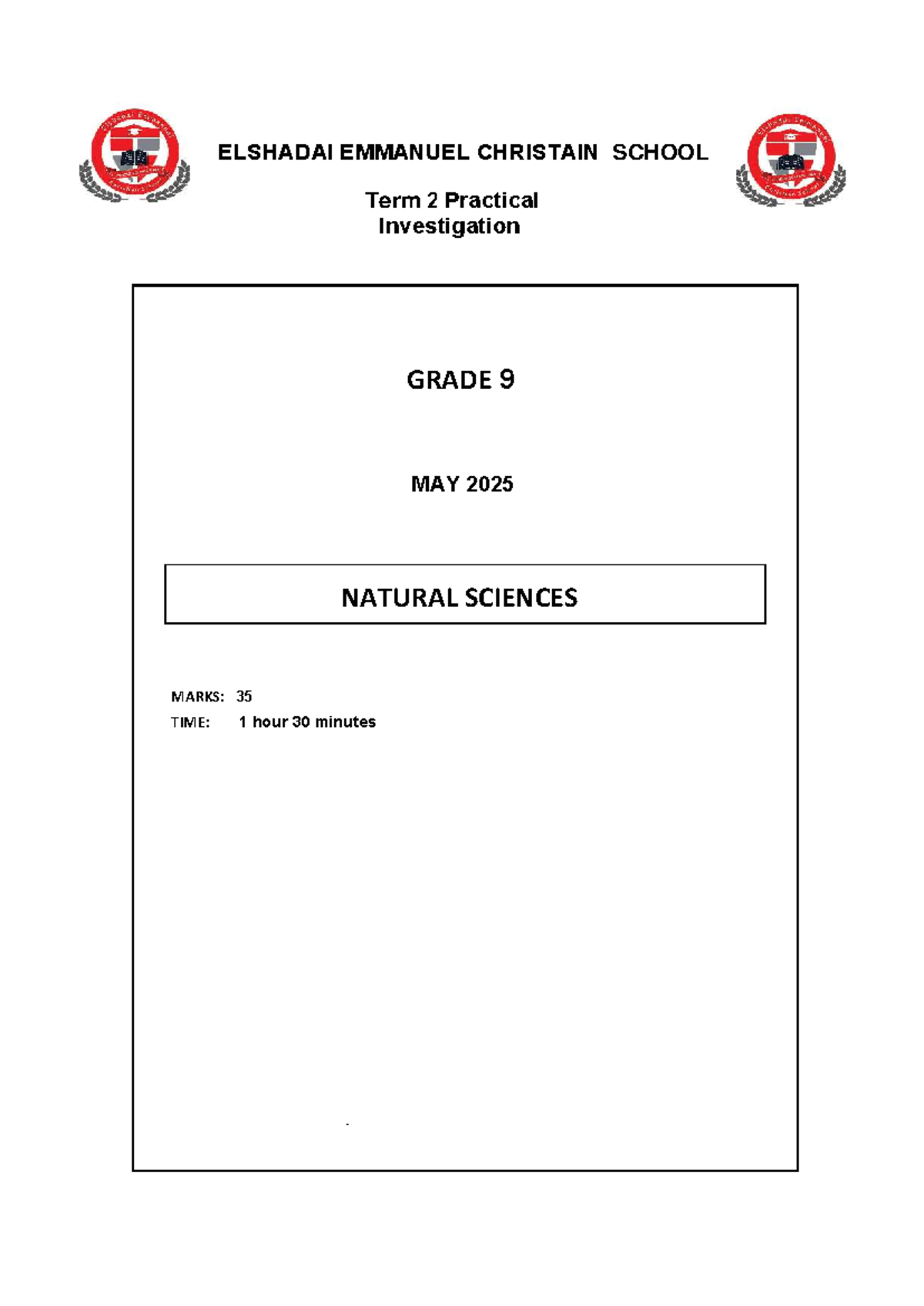 Natural Sciences Grade 9 Term 2 Practical Investigation on pH Changes ...