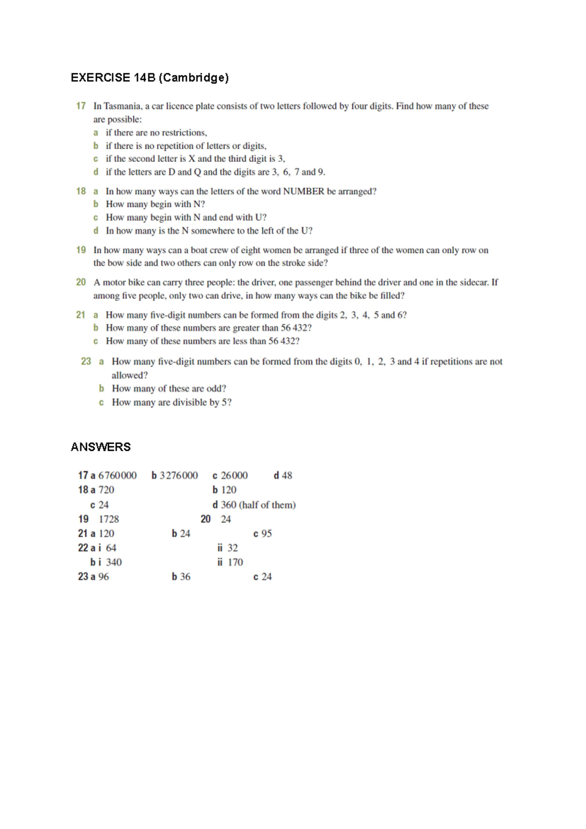 Lesson 1: Exercise 14B on Advanced Mathematics (2 Unit Math) - Studocu