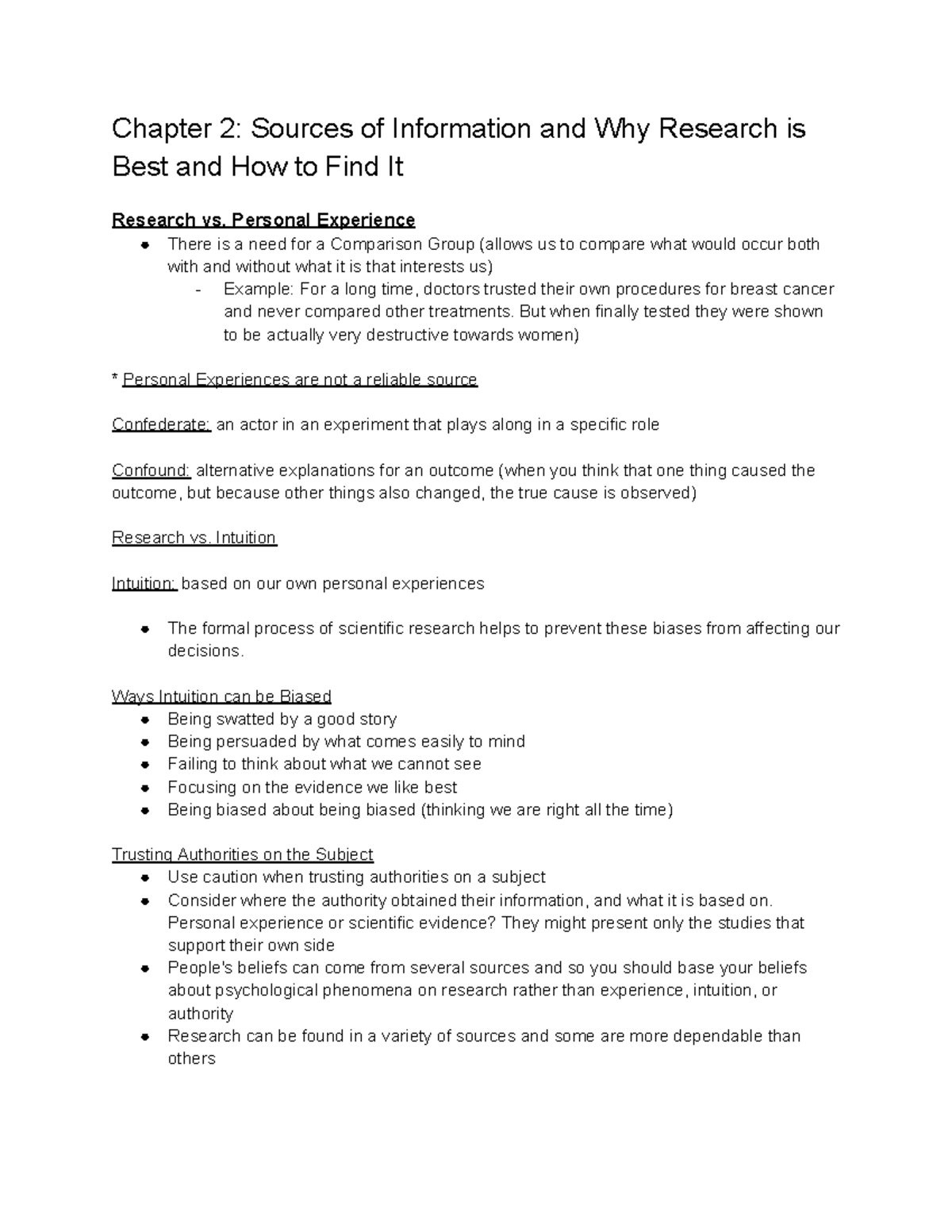 Chapter 2: Research Sources and Finding Reliable Information - Studocu