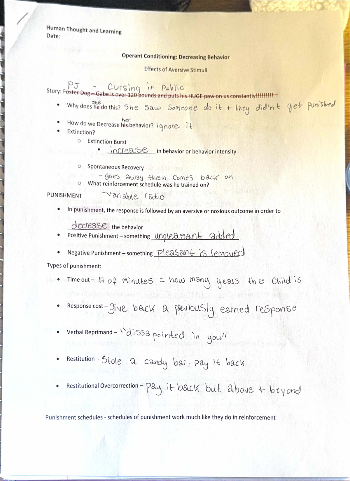 Human Behavior and Learning: Operant Conditioning Insights (Course Code ...