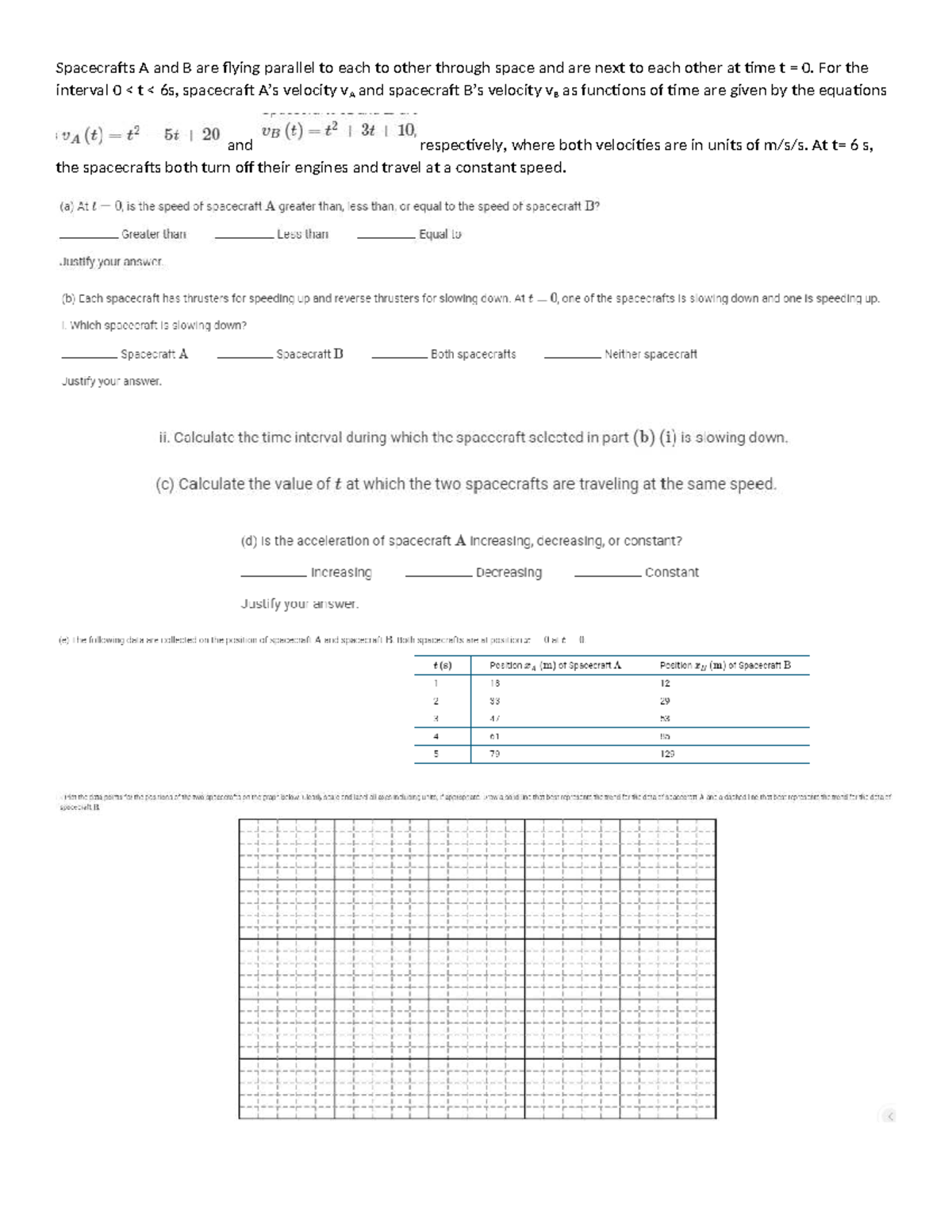 AP-FRQ-APClassroom: Spacecraft A & B Velocity Analysis - Studocu