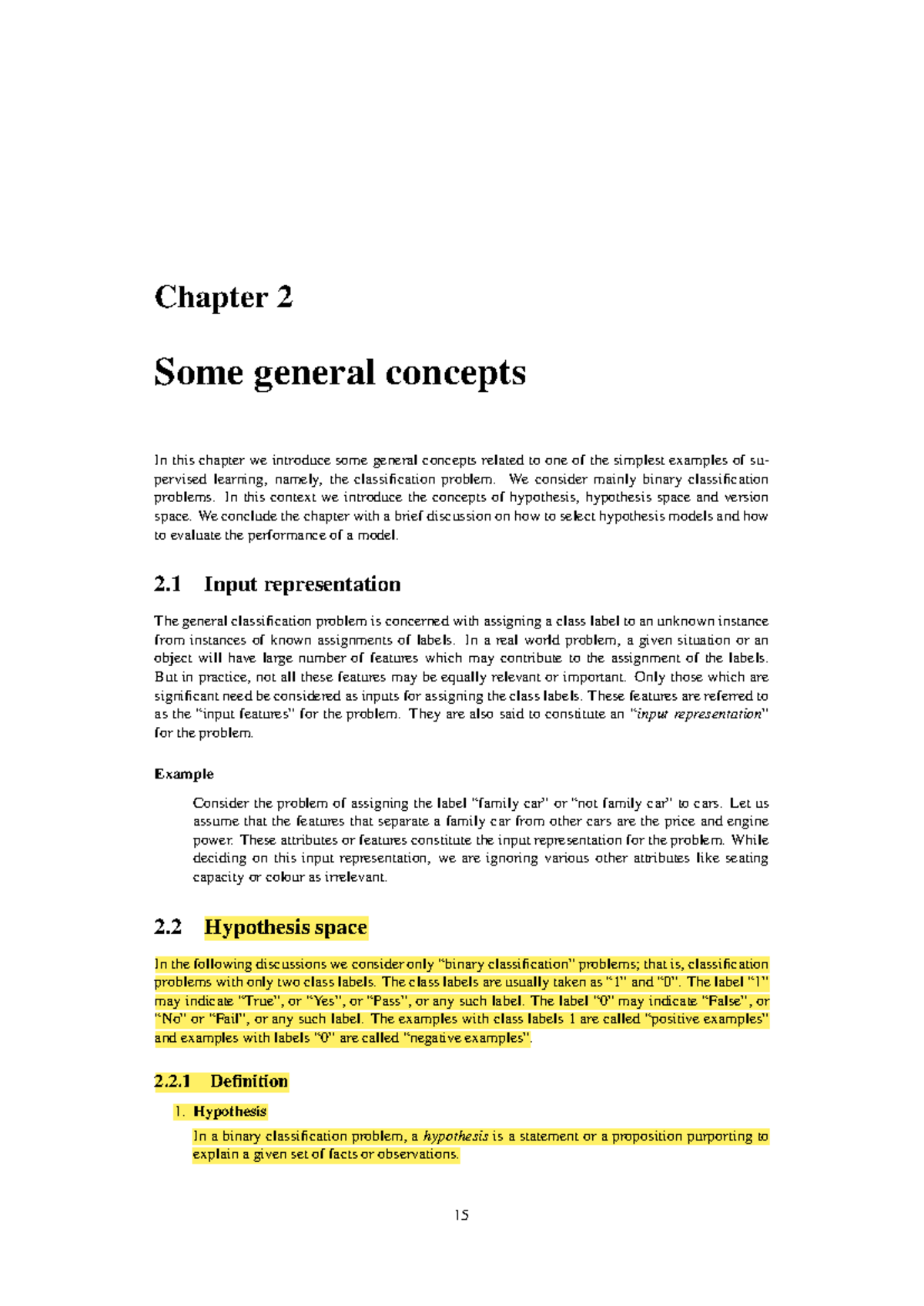 2. Hypothesis Space and Its Importance in Binary Classification - Studocu
