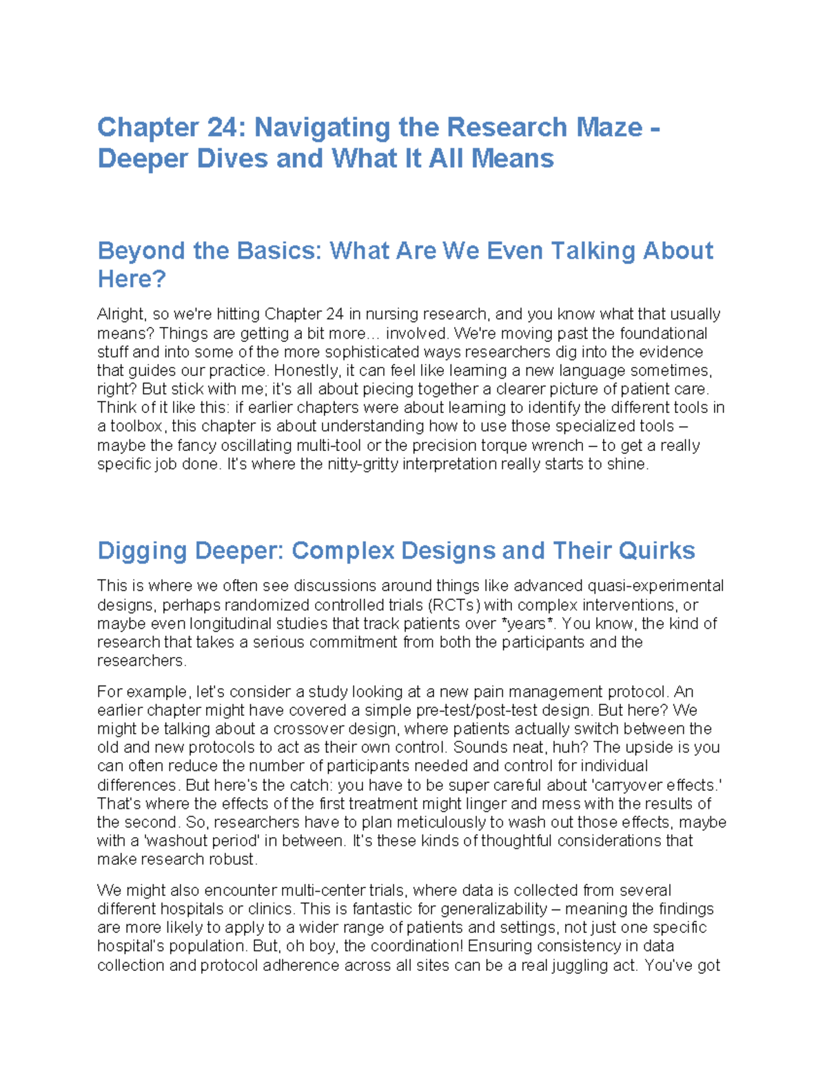 Nursing Research Review: Chapter 24 - Advanced Designs & Analysis ...