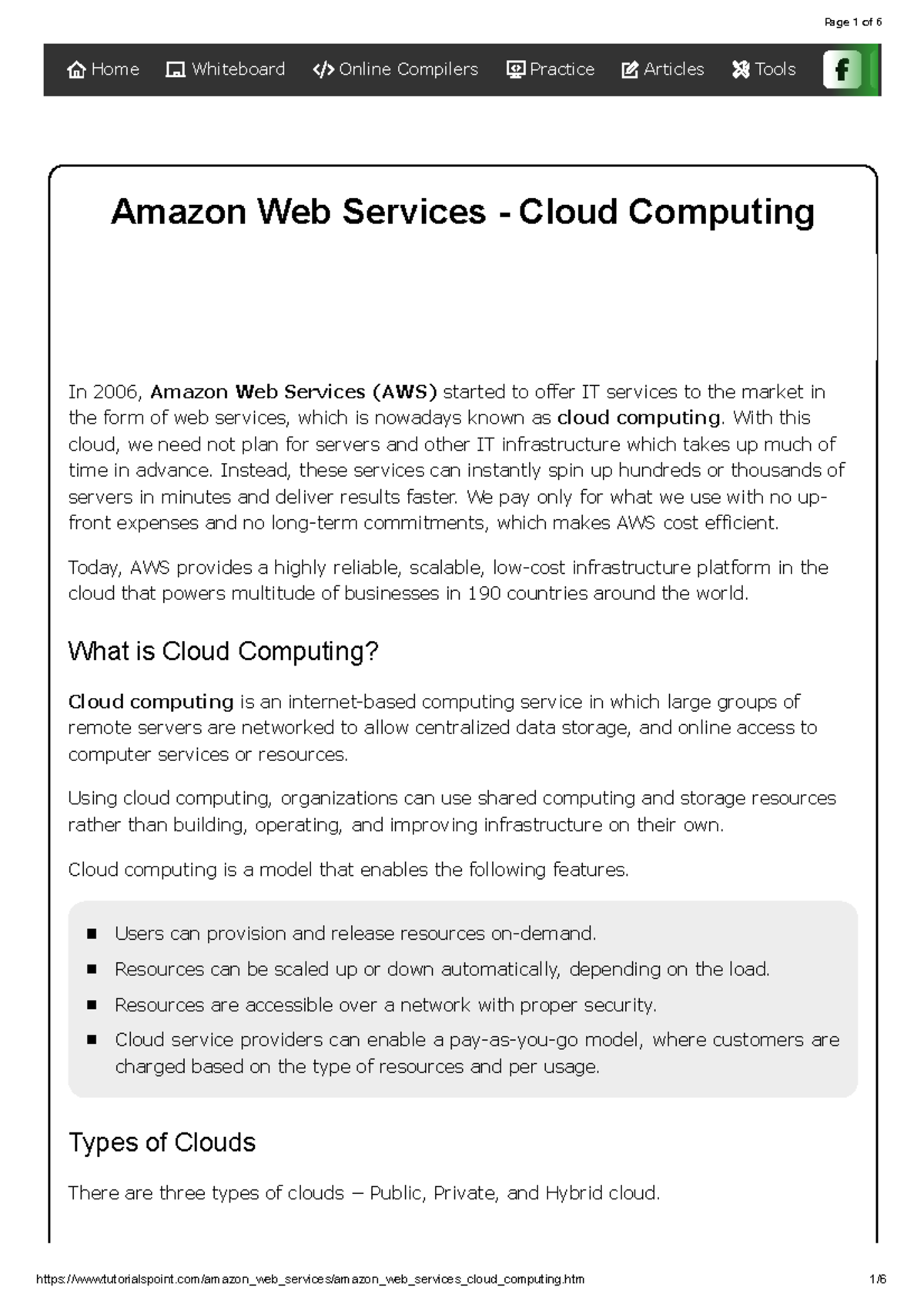 Amazon Web Services (AWS) Overview - Cloud Computing Essentials - Studocu