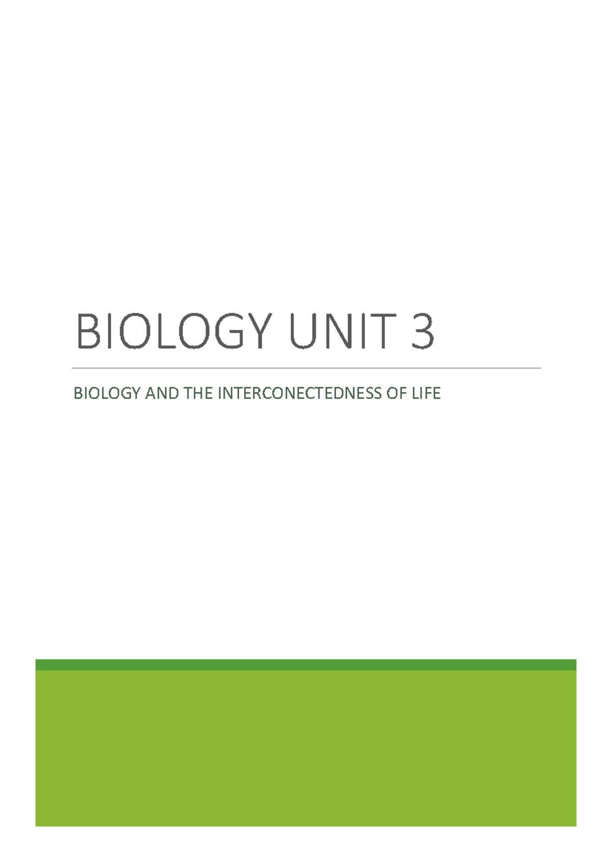 QCAA Biology Unit 3 Study Notes - Compiled for 2021 - Studocu