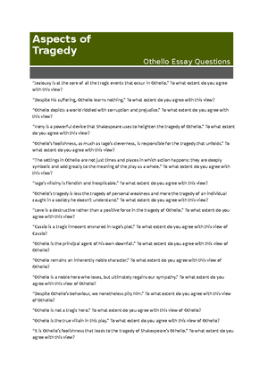 Othello-ppqs - Practice questions for Othello. - AQA A Level English ...