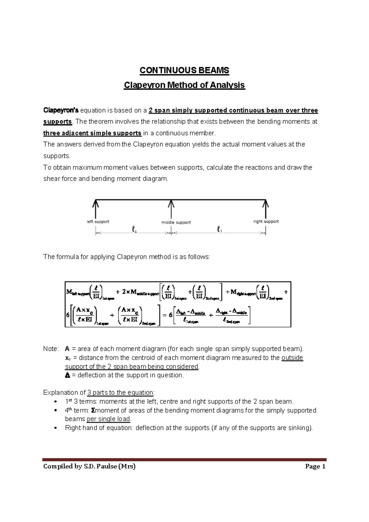 STY260S Structural Analysis Class Test 1 - March 12, 2024 - Studocu