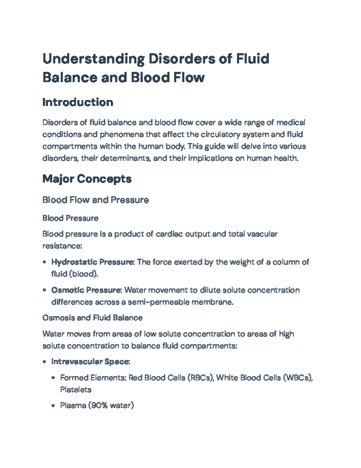 Understanding Fluid Balance & Blood Flow Disorders: An Overview Guide ...