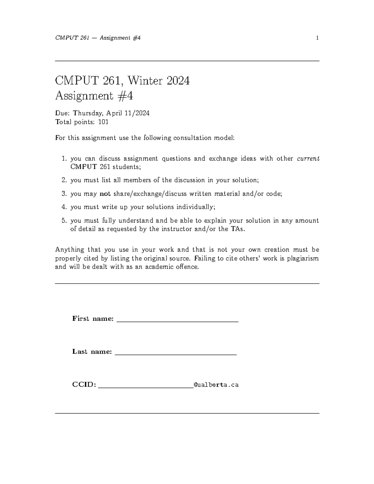 CMPUT 261 Winter 2024 Assignment 4 Practical Tasks and Guidelines - Studocu