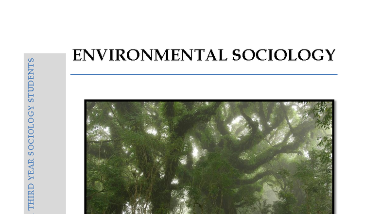 Environmental Sociology Handout for 3rd Year Students - 2nd Edition ...