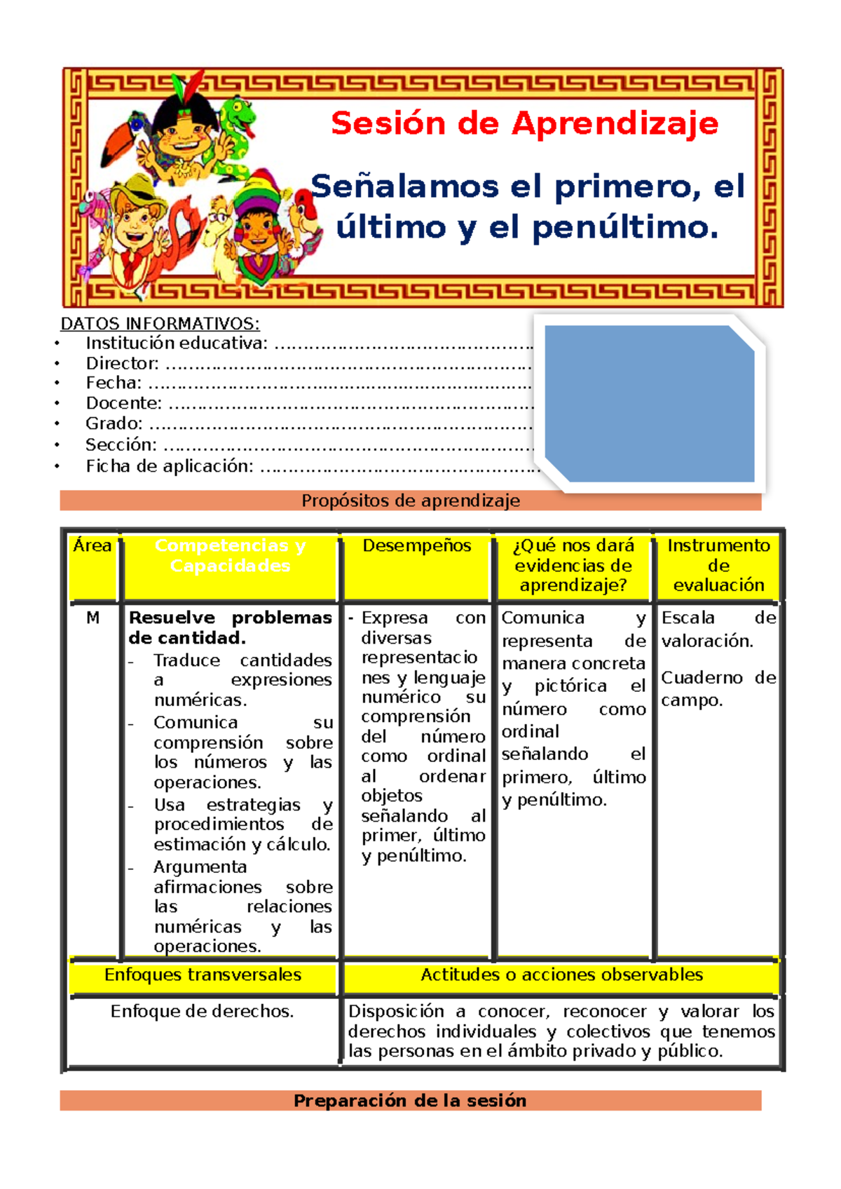 1° Sesión DÍA 3 MAT - Señalando el Primero, Último y Penúltimo - Studocu