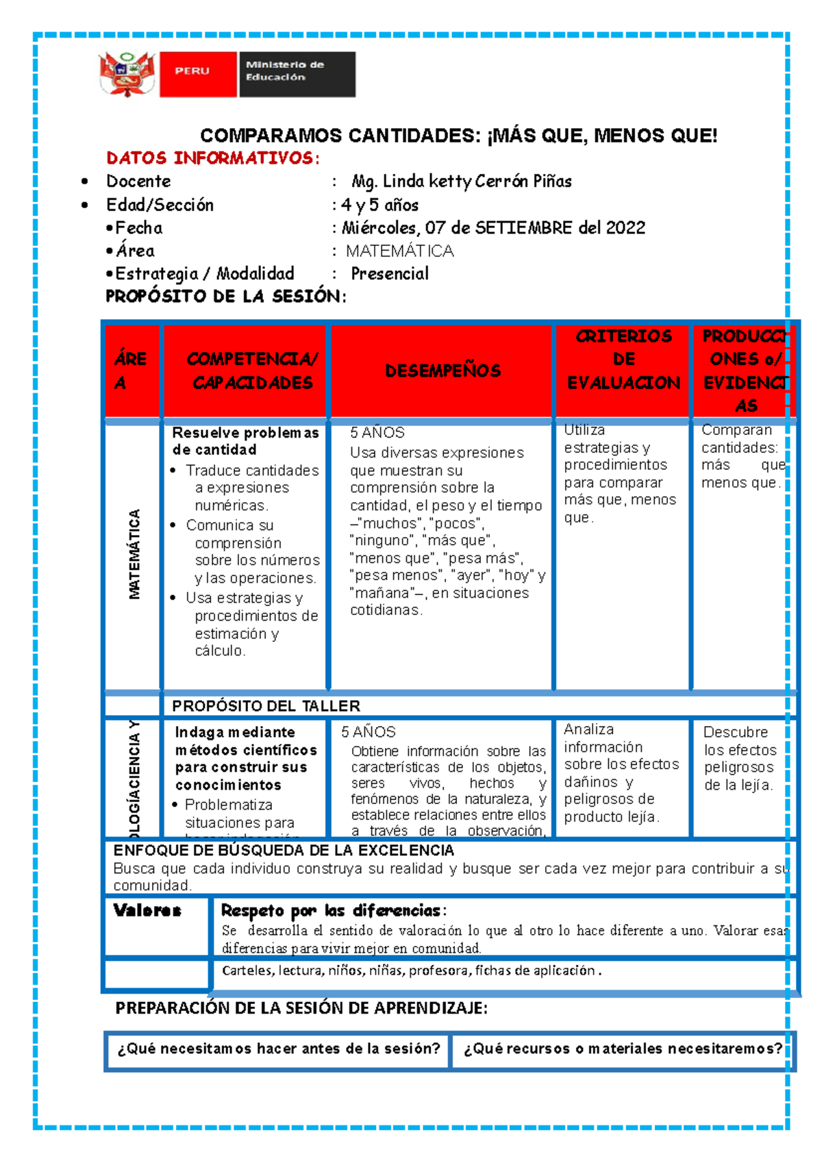 Sesion 3 Comparamos Cantidades MÁS QUE Menos QUE - COMPARAMOS ...