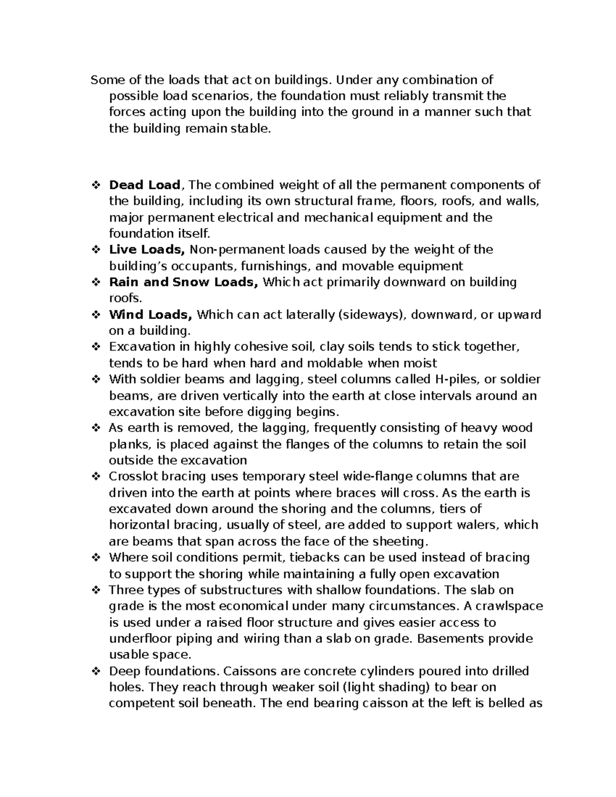 Structural Loads and Foundations: Understanding Building Forces (CE 101) - Studocu