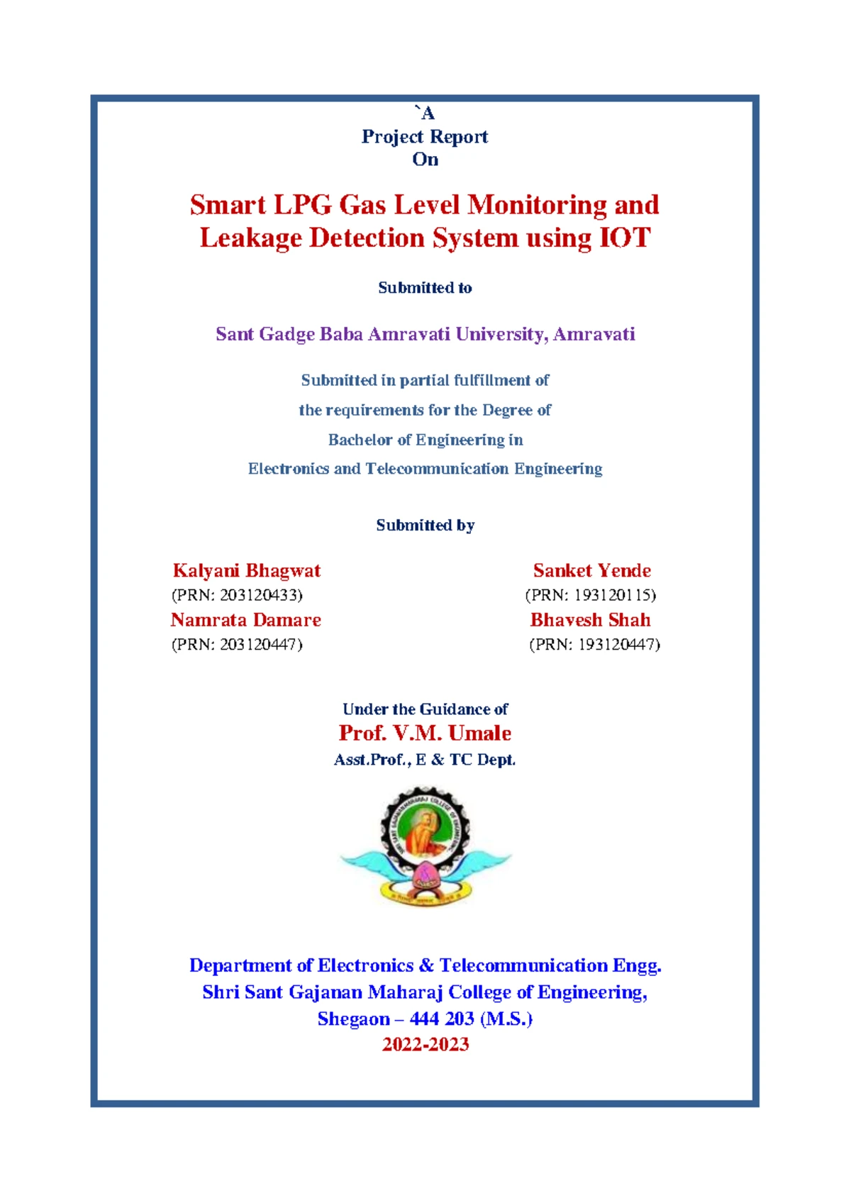 IoT Based LPG Gas Level Detection & Leakage Monitoring System - Studocu
