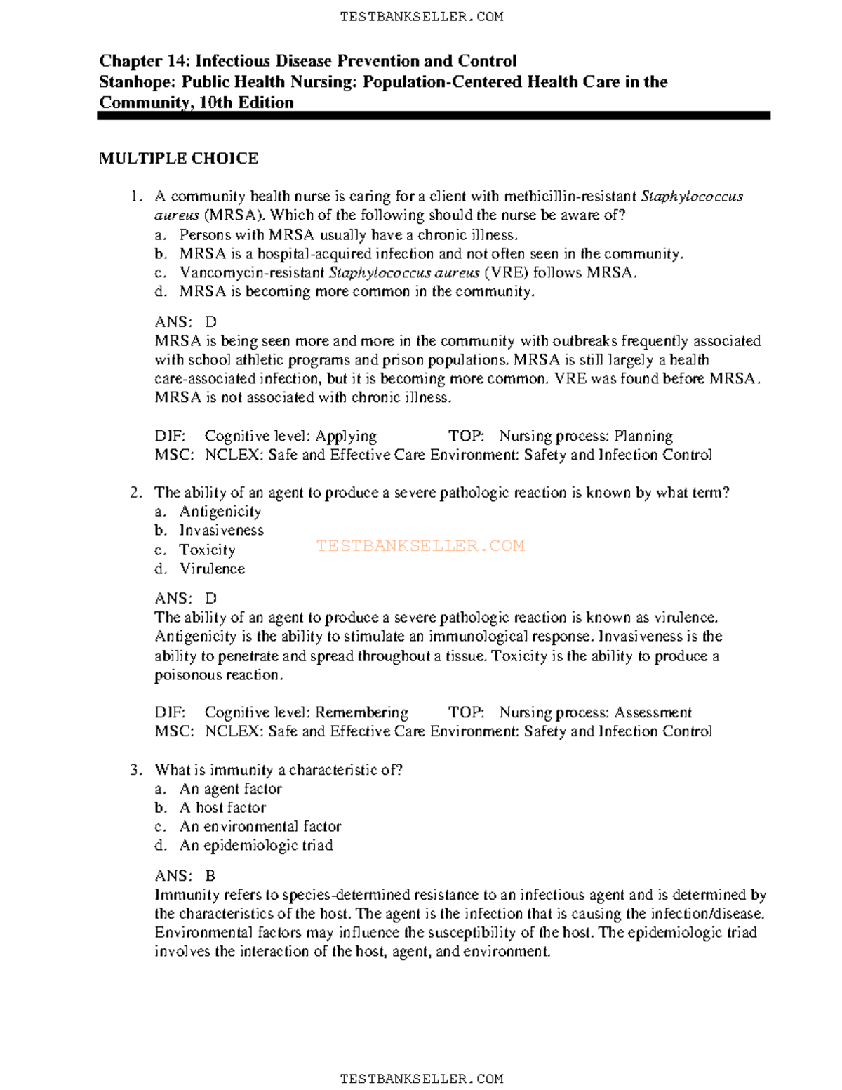 Chapter 14: Infectious Disease Prevention & Control - Public Health ...