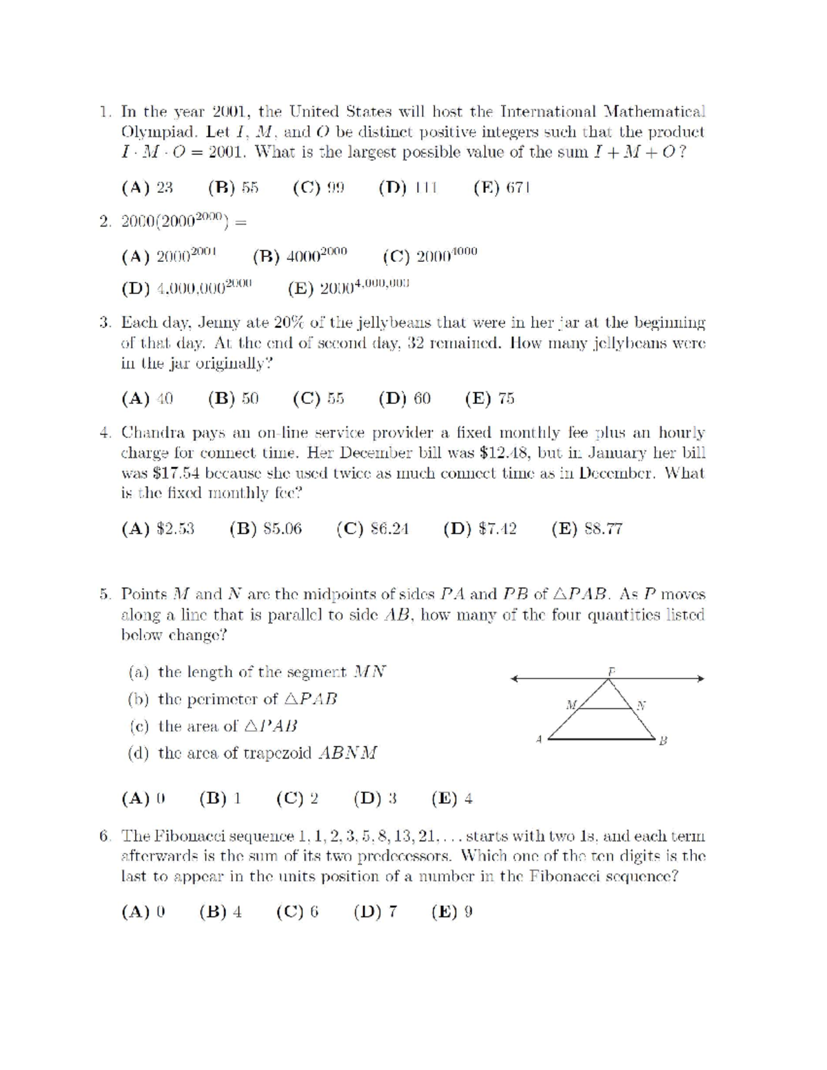 AMC102000 - Math Olympiad Problems and Solutions - Studocu