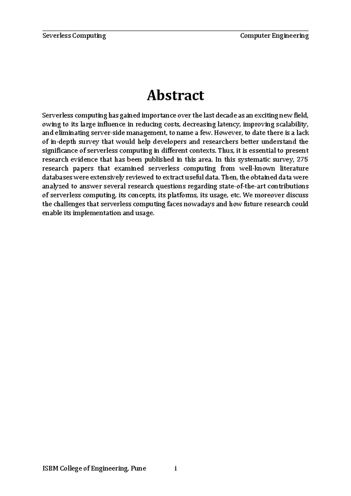 Serverless Computing: A Systematic Survey in Computer Engineering (CSE ...