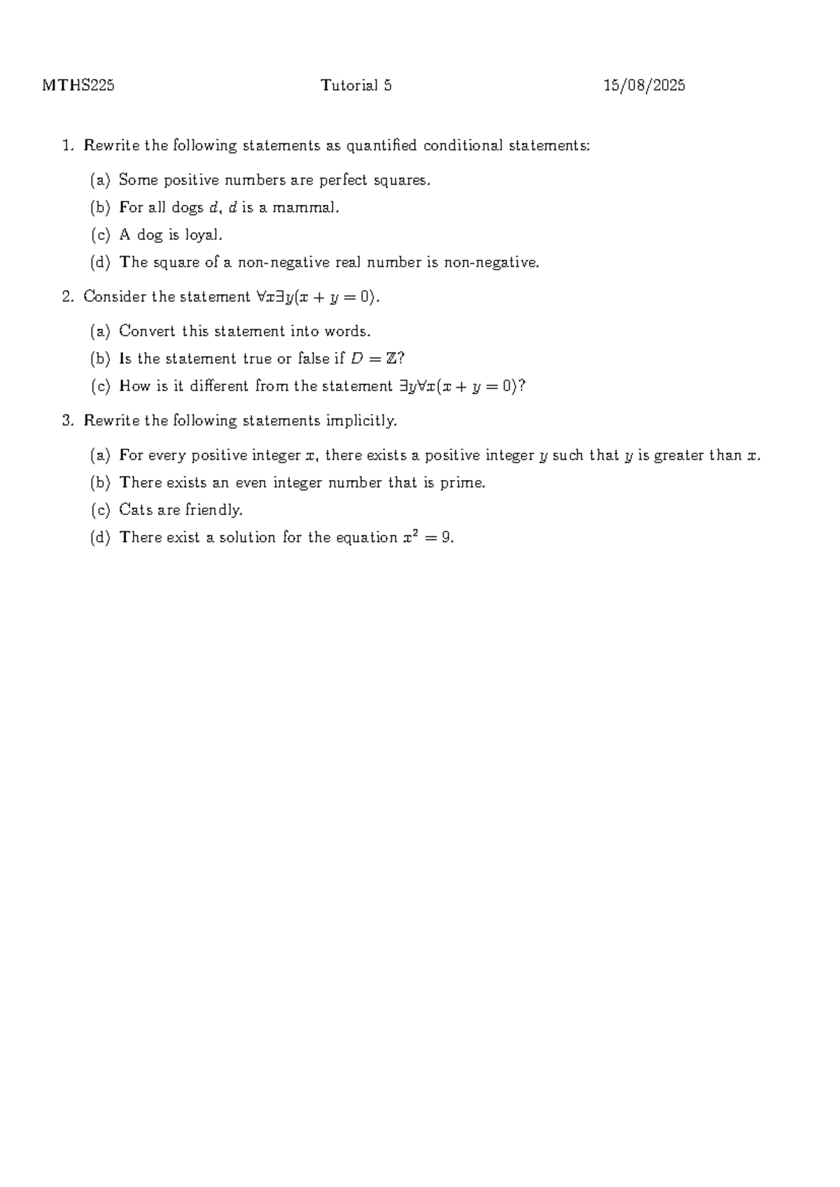 MTHS225 Tutorial 5: Quantified Conditional Statements and Implicit ...